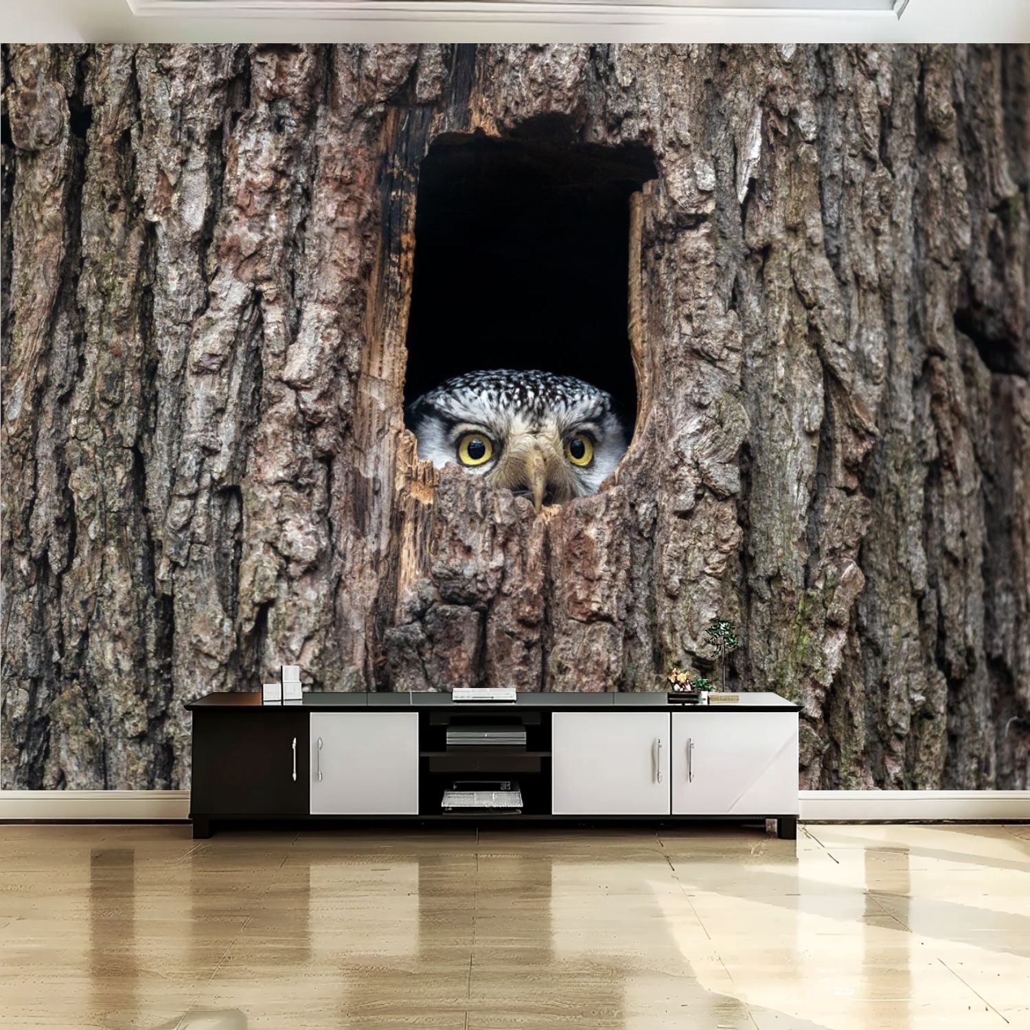 Peel and Stick Canvas Wallpaper Wall MuralNorthern hawk owl Wall Art ...