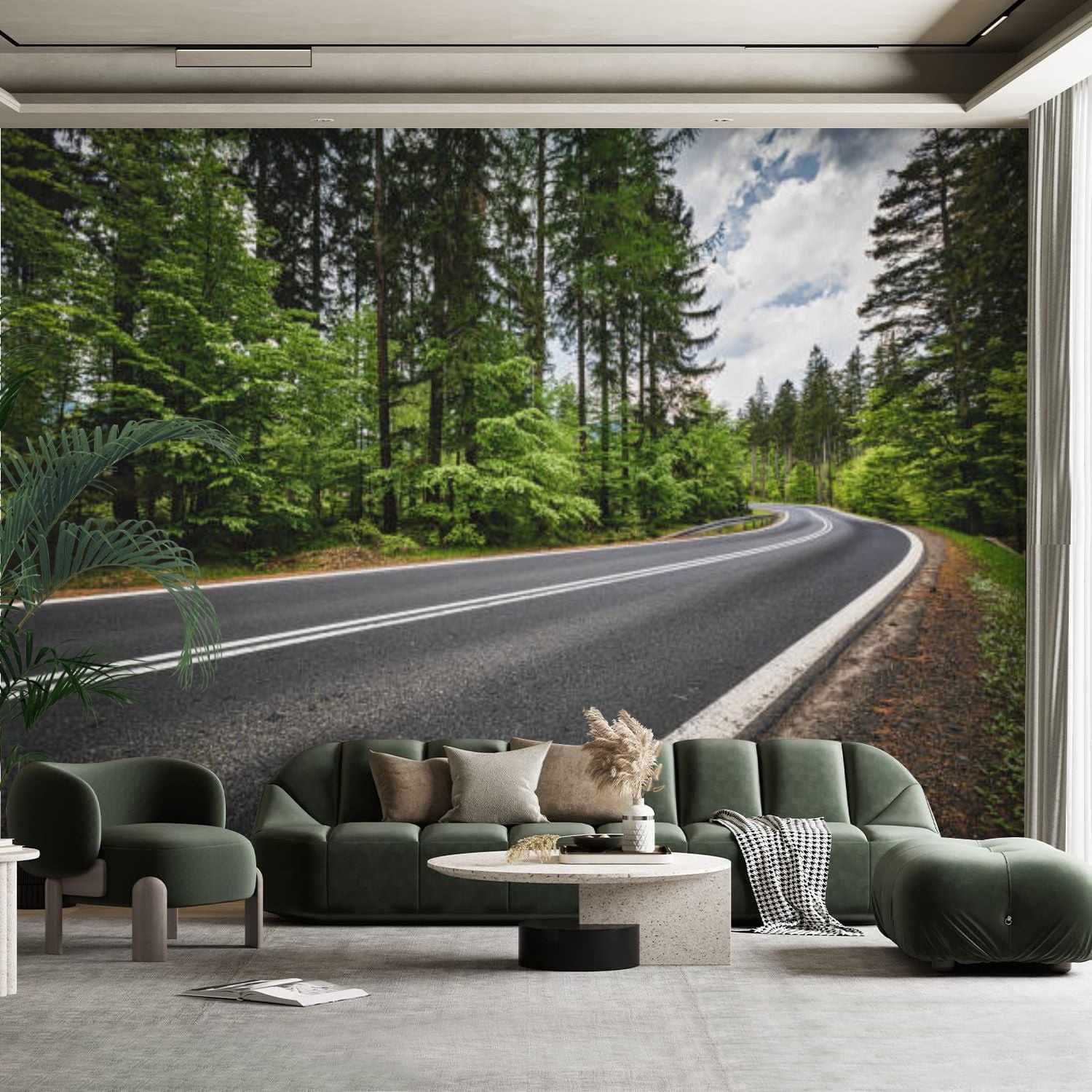 Peel and Stick Canvas Wallpaper Wall Muralpanoramic mountain road HDRi ...