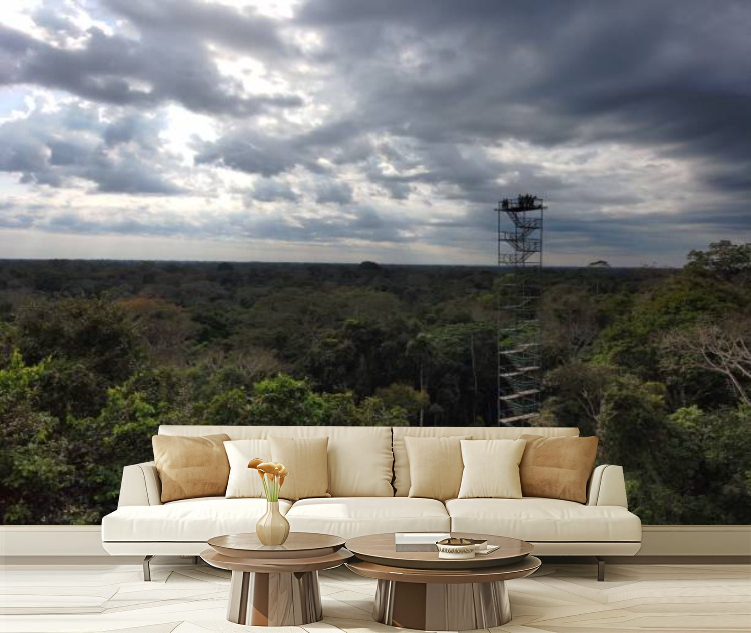 Peel and Stick Canvas Wallpaper Watchtower Modern Art Wall Mural Decor ...