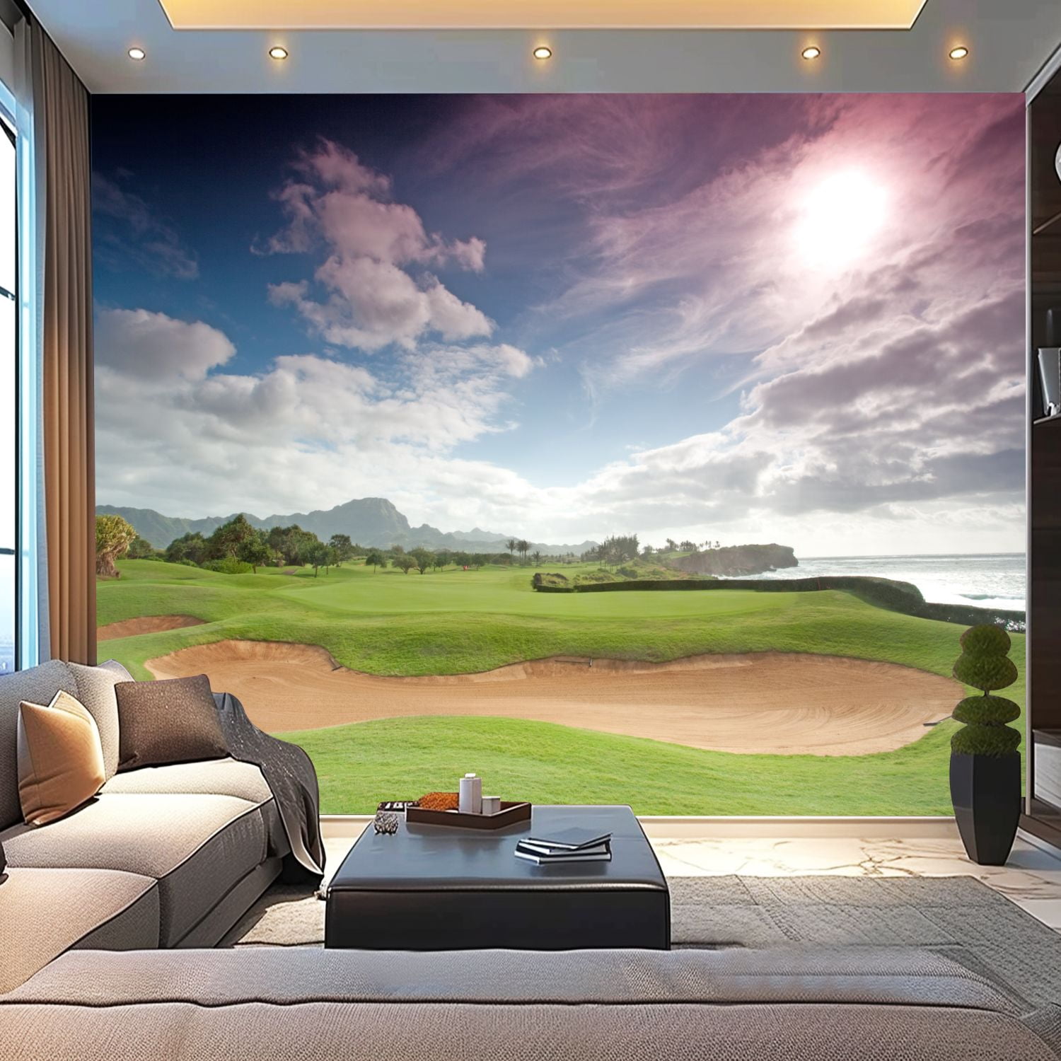 Peel and Stick Canvas Wallpaper beautiful course scenic hawaii courses ...