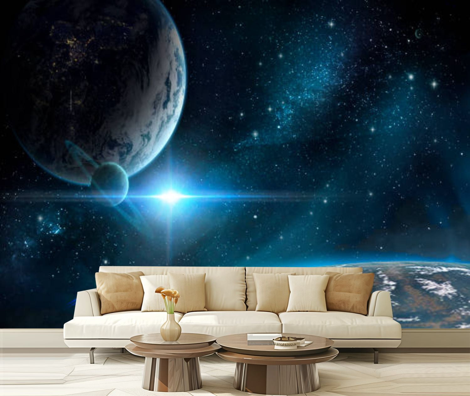 Peel and Stick Canvas Wallpaper beautiful space Modern Art Wall Mural ...