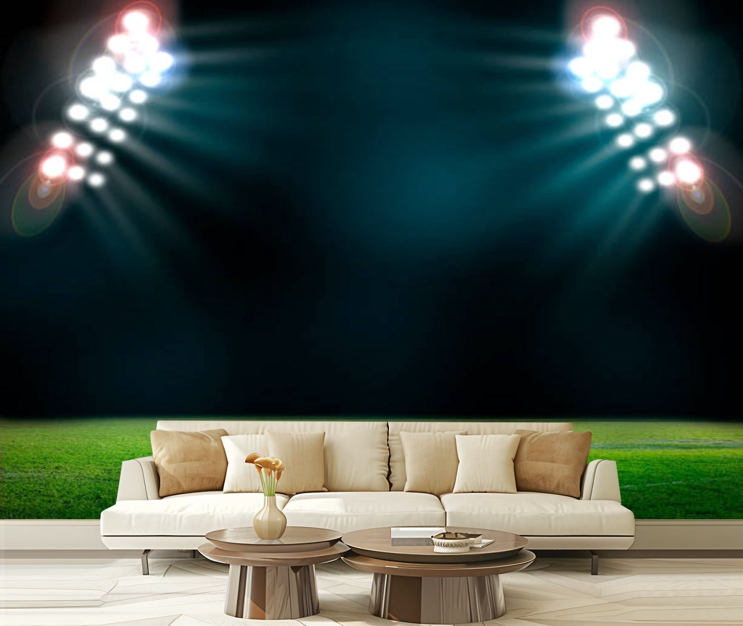 Peel and Stick Canvas Wallpaper lights field Modern Art Wall Mural ...