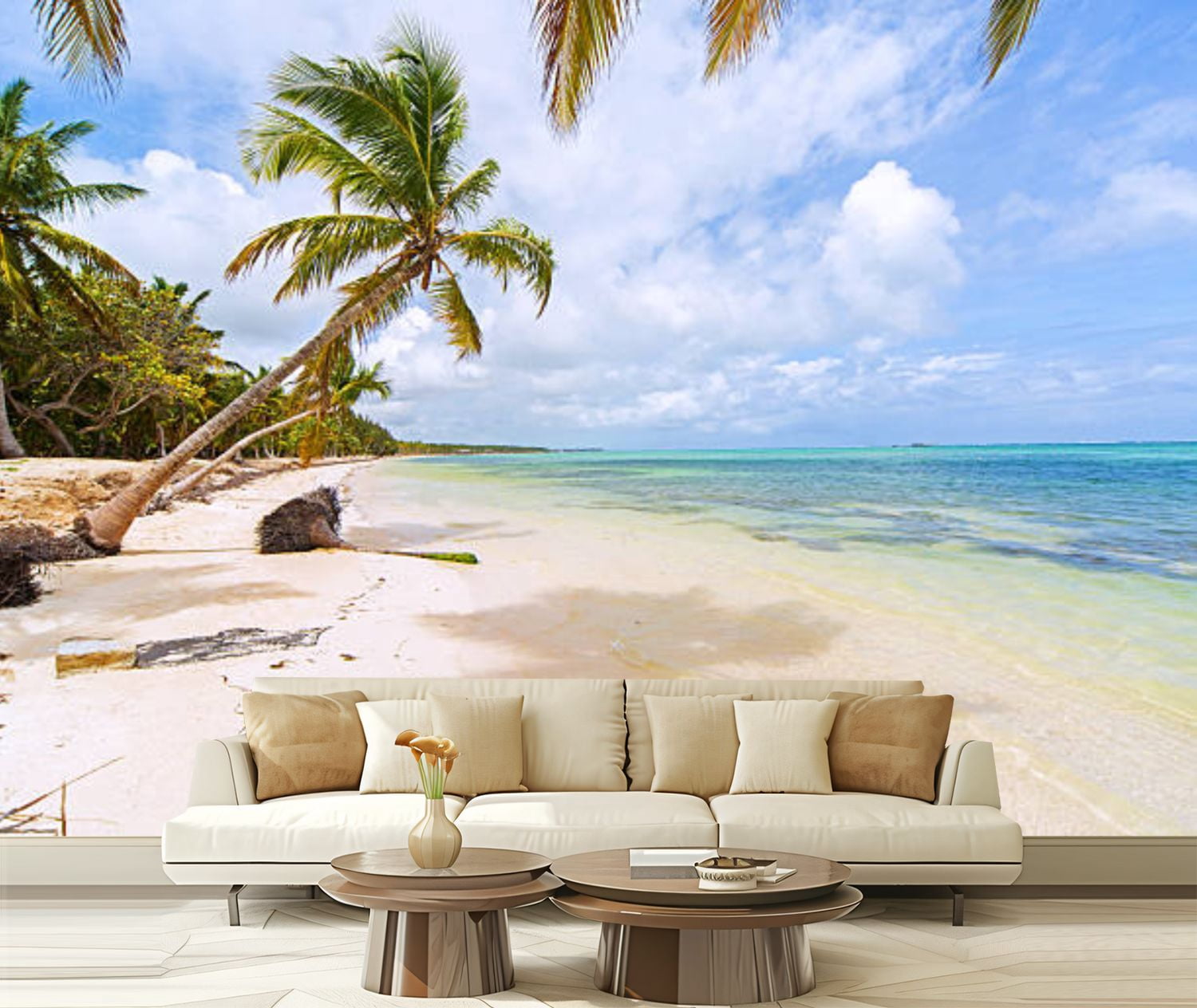 Peel and Stick Canvas Wallpaper tropical island paradise beach Modern ...