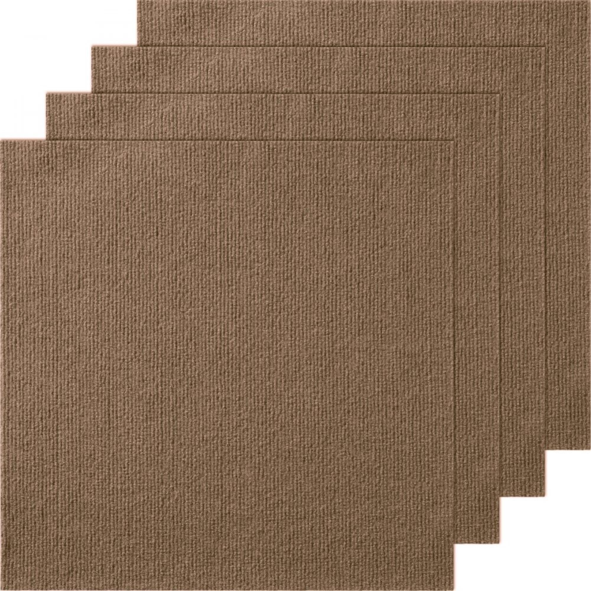 Peel and Stick Carpet Tiles, 18” x 18” Self-Adhesive Soft Padded ...