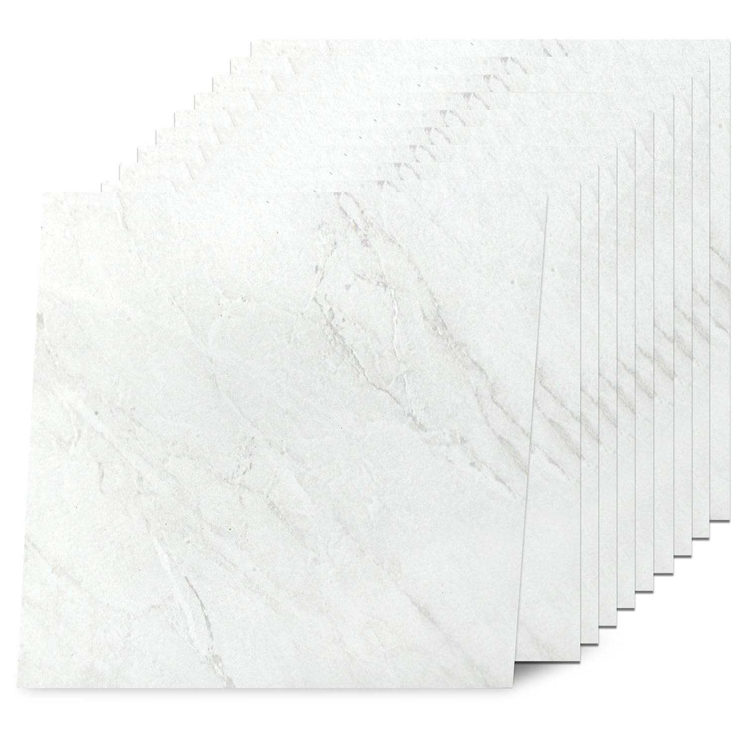 Peel and Stick Floor Tile 32 Sq.Ft Coverage 32-Pack Ivory White 12" x ...