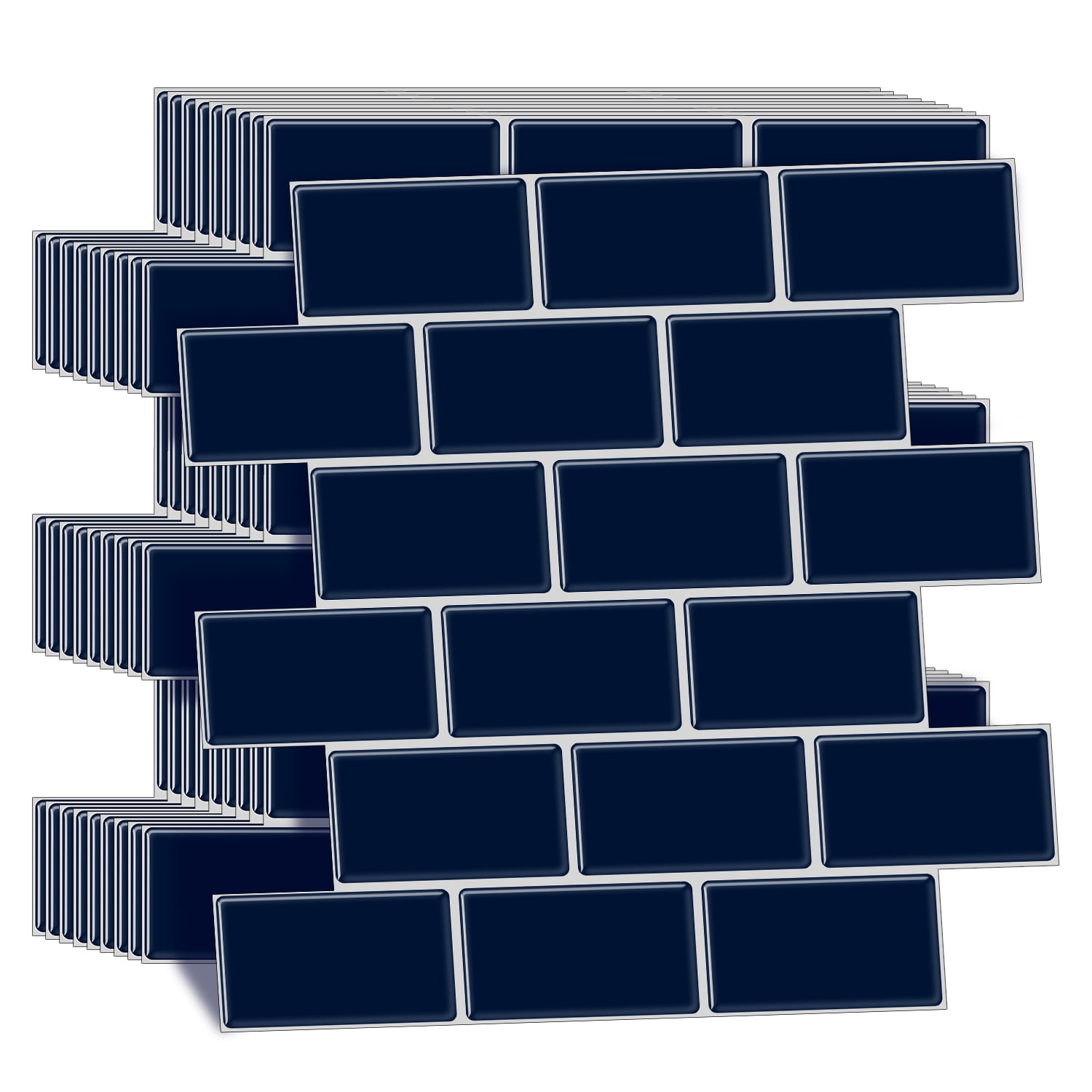 clevermosaics Deep Blue Peel and Stick Vinyl Wall Tiles for Kitchen ...