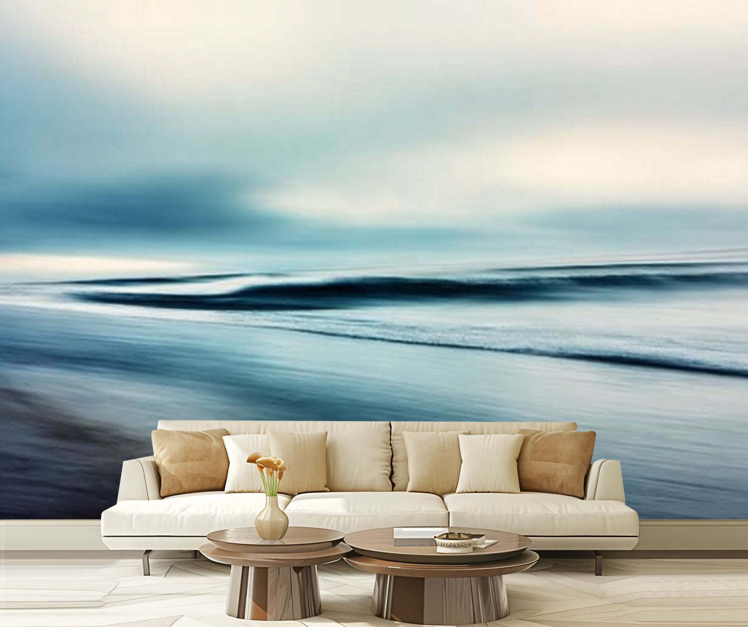 Peel and Stick Wallpaper Abstract Sea Sky Modern Art Wall Mural Decor ...