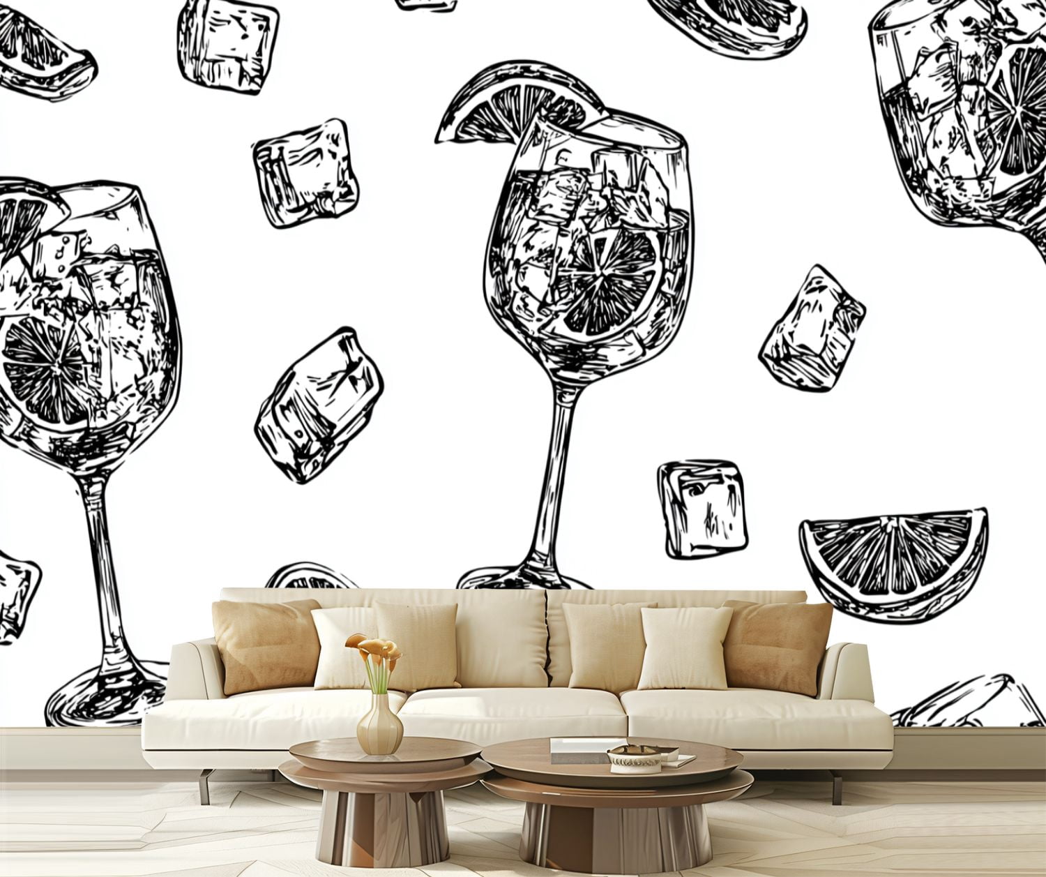 Peel and Stick Wallpaper Aperol Spritz cocktail glass alcoholic drink ...