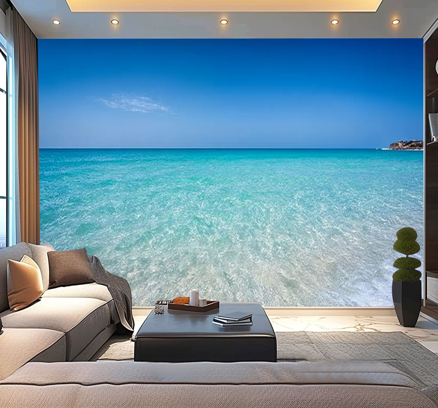 Peel and Stick Wallpaper Beach sea Modern Art Wall Mural Decor Self ...