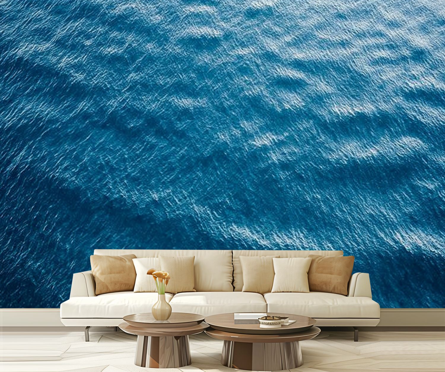 Peel and Stick Wallpaper Blue sea water Atlantic Modern Art Wall Mural ...