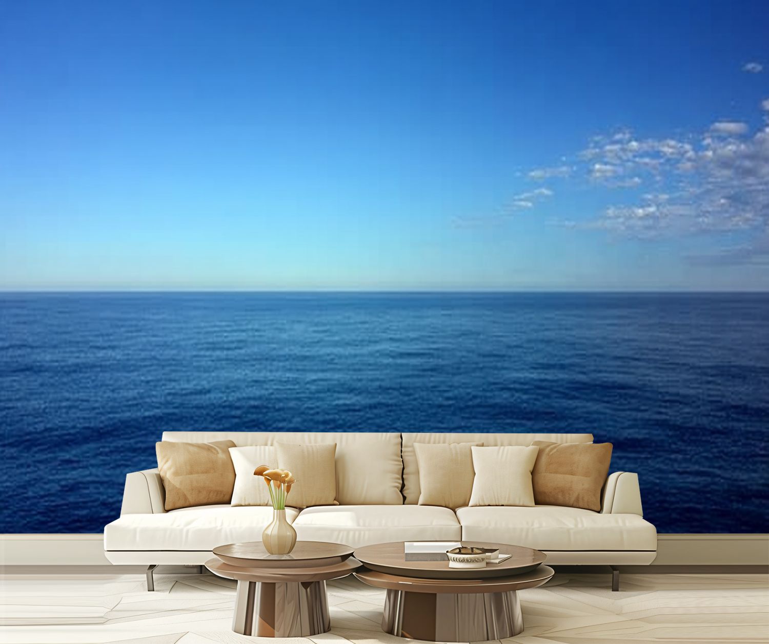 Peel and Stick Wallpaper Blue sea water under Modern Art Wall Mural ...