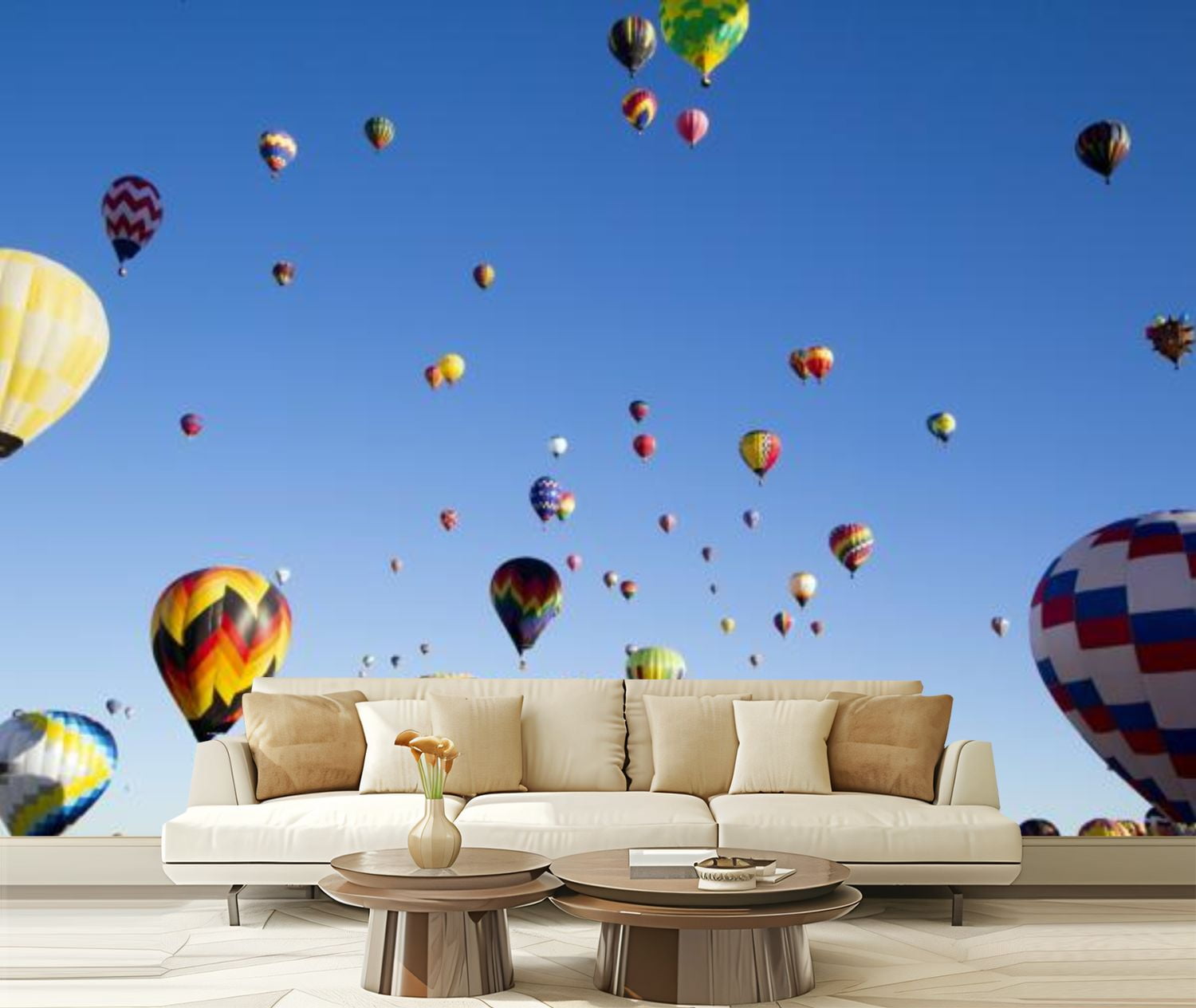 Peel and Stick Wallpaper Canvas Albuquerque Balloon Fiesta Set Modern ...