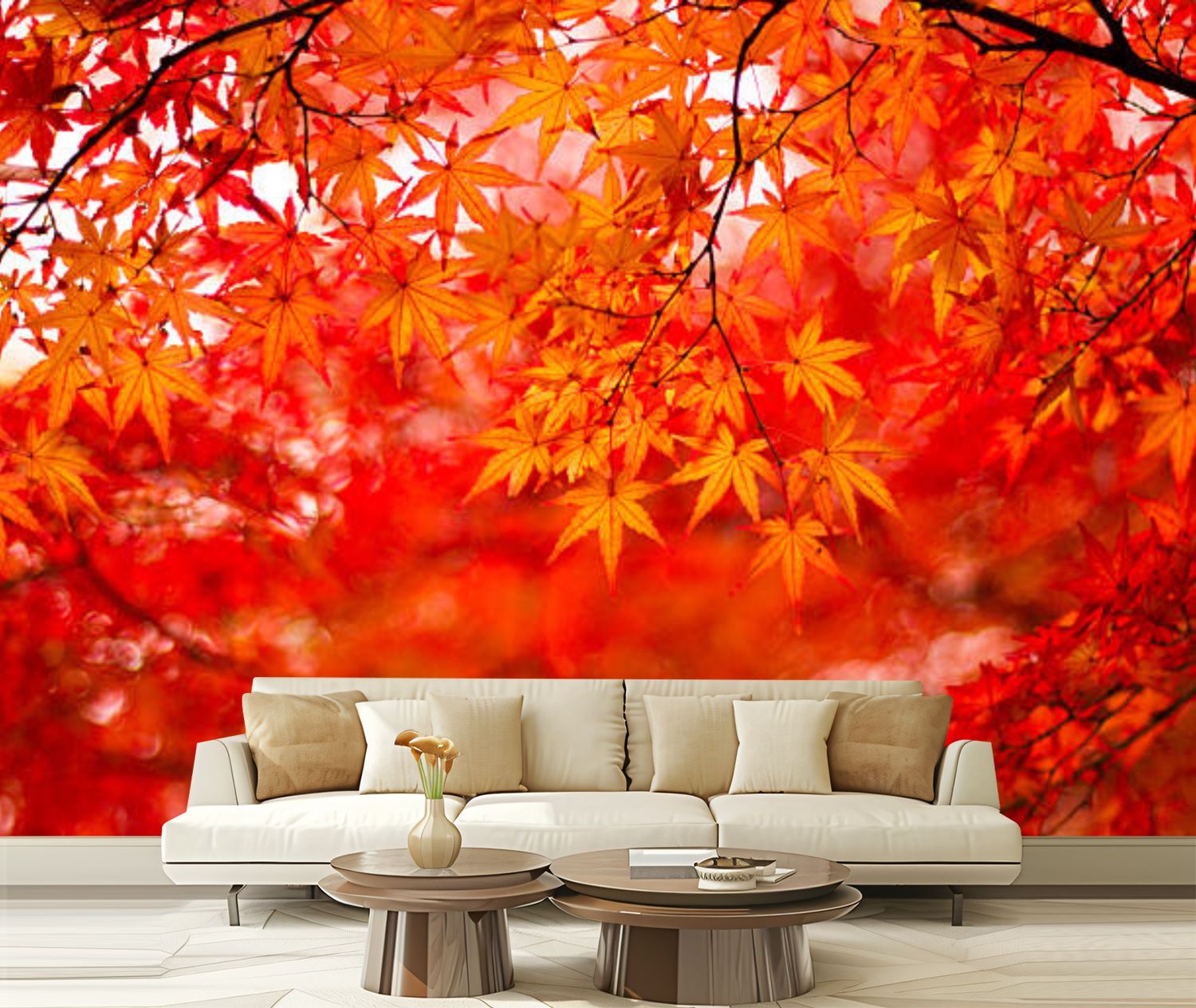 Peel and Stick Wallpaper Canvas Autumn foliage Modern Art Wall Mural ...