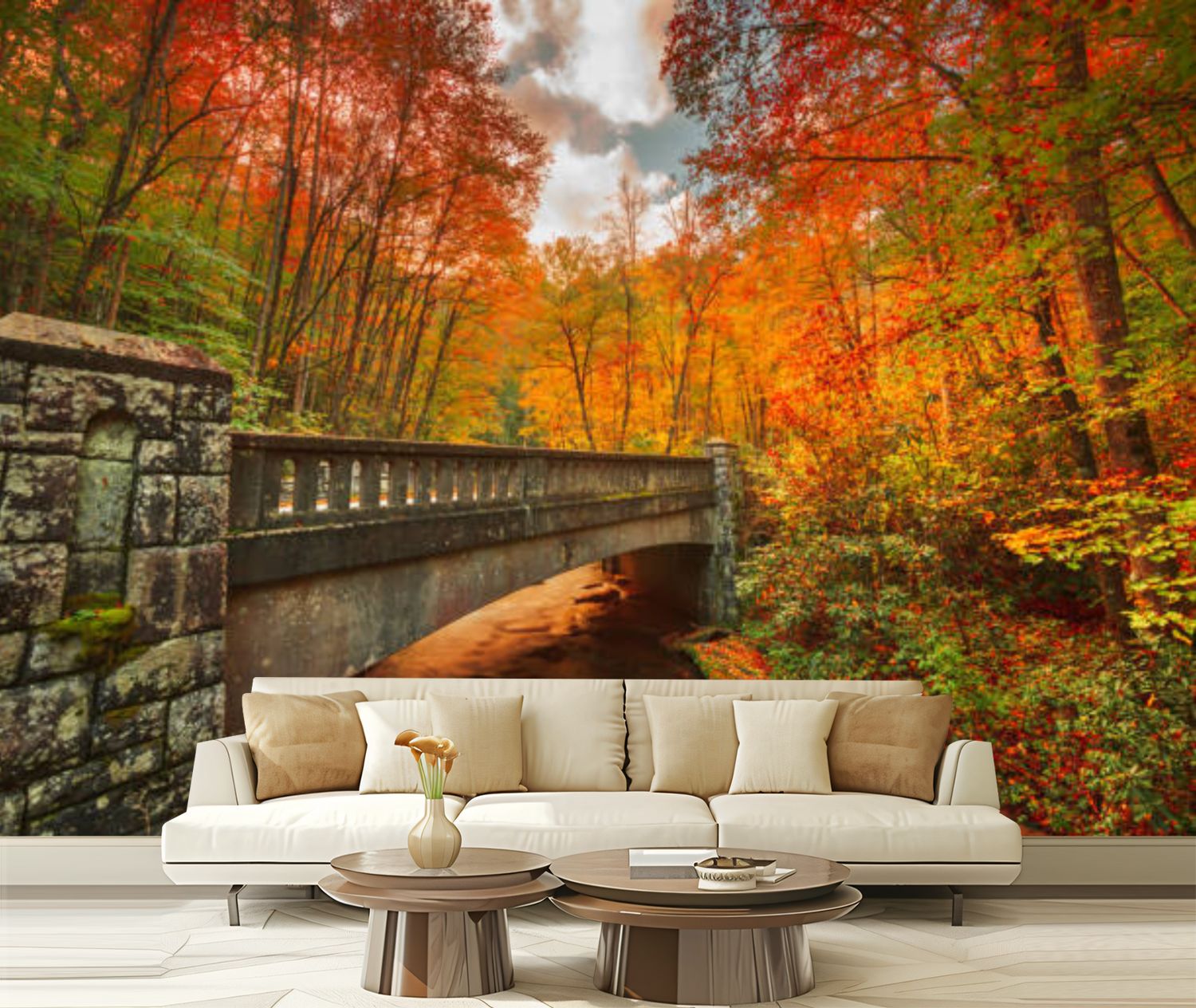 Peel and Stick Wallpaper Canvas Autumn roads Pisgah National Forest ...