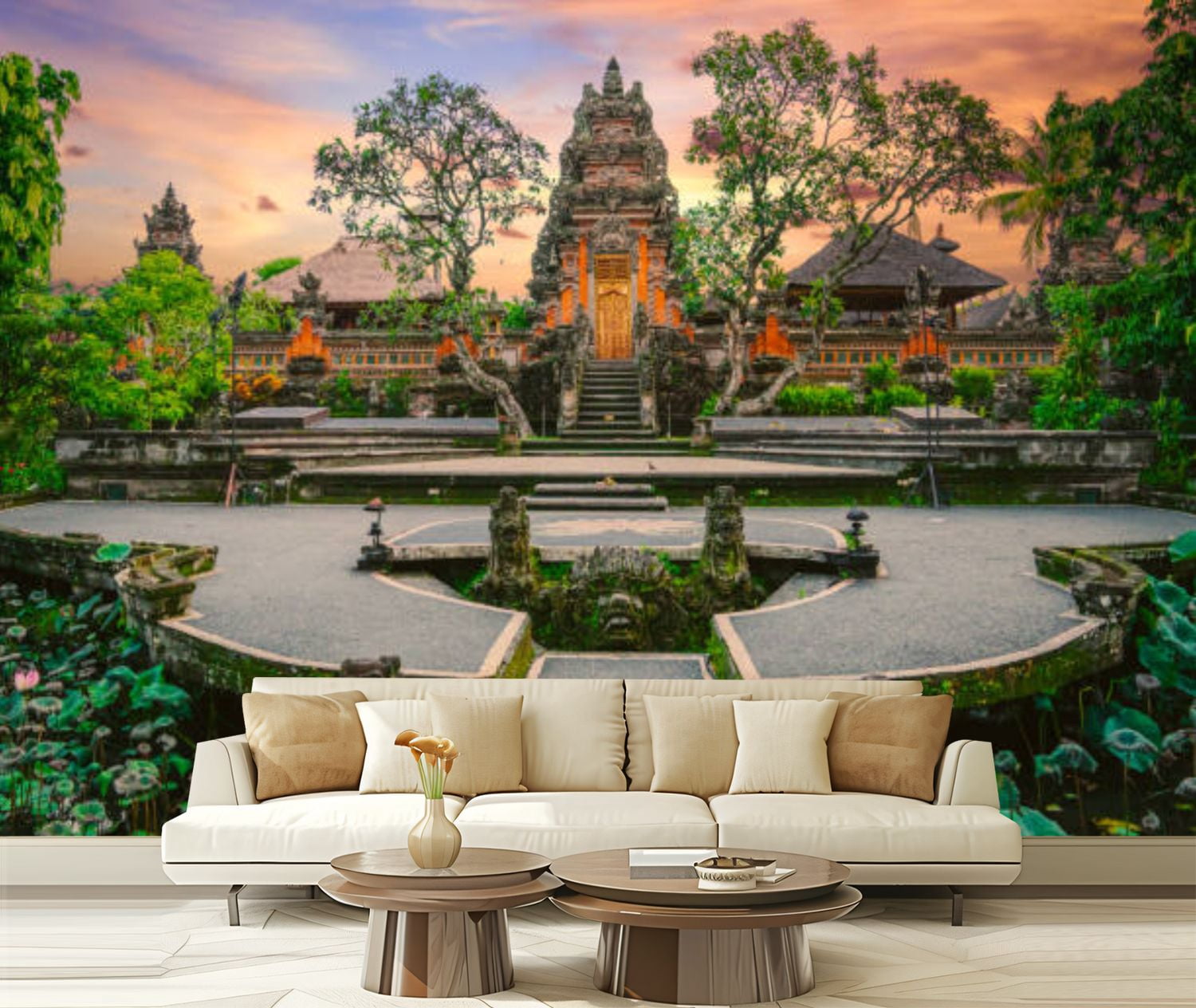 Peel and Stick Wallpaper Canvas Bali Saraswati temple Ubud Modern Art ...