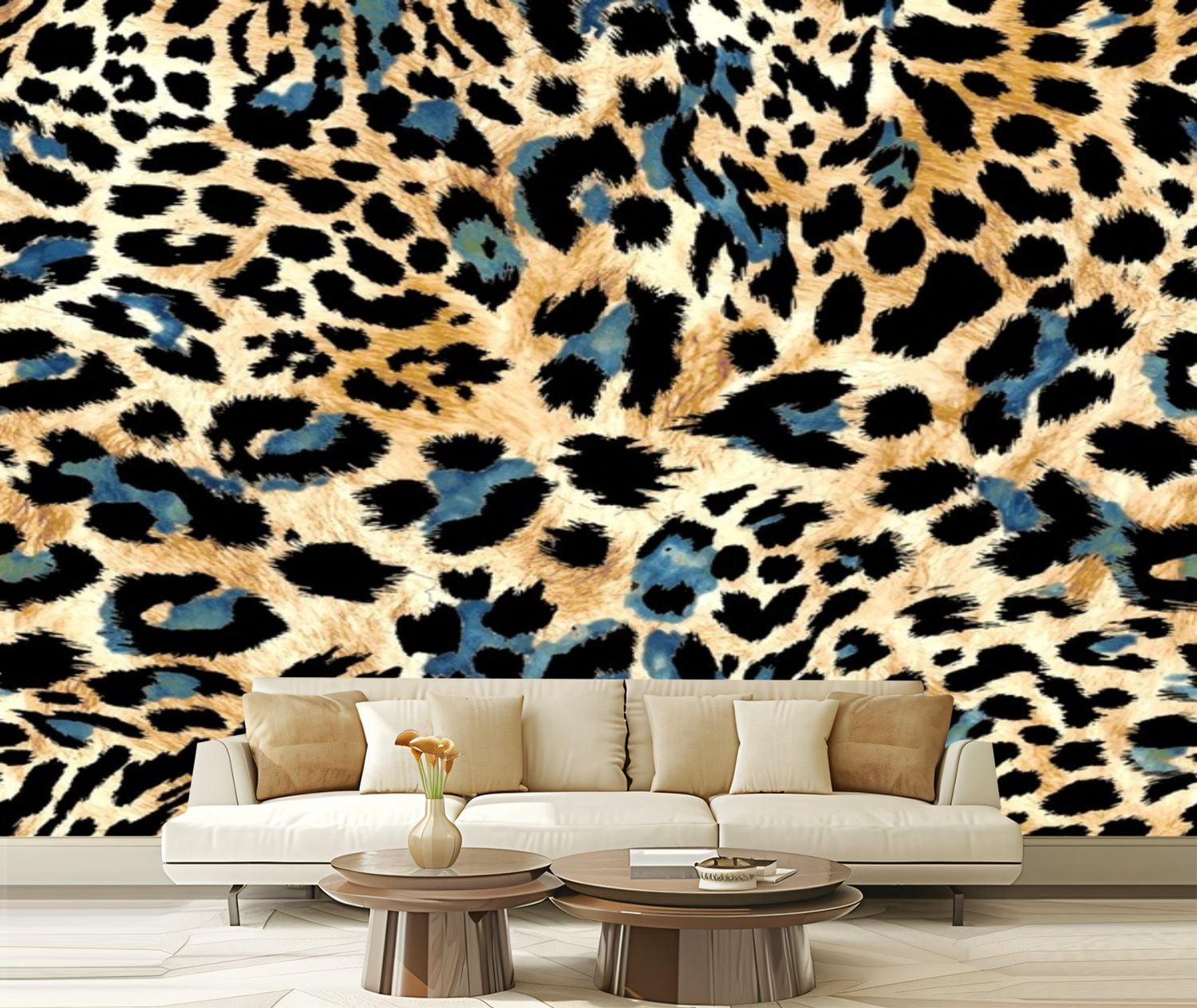 Peel and Stick Wallpaper Canvas Beautiful meter from leopard skin ...