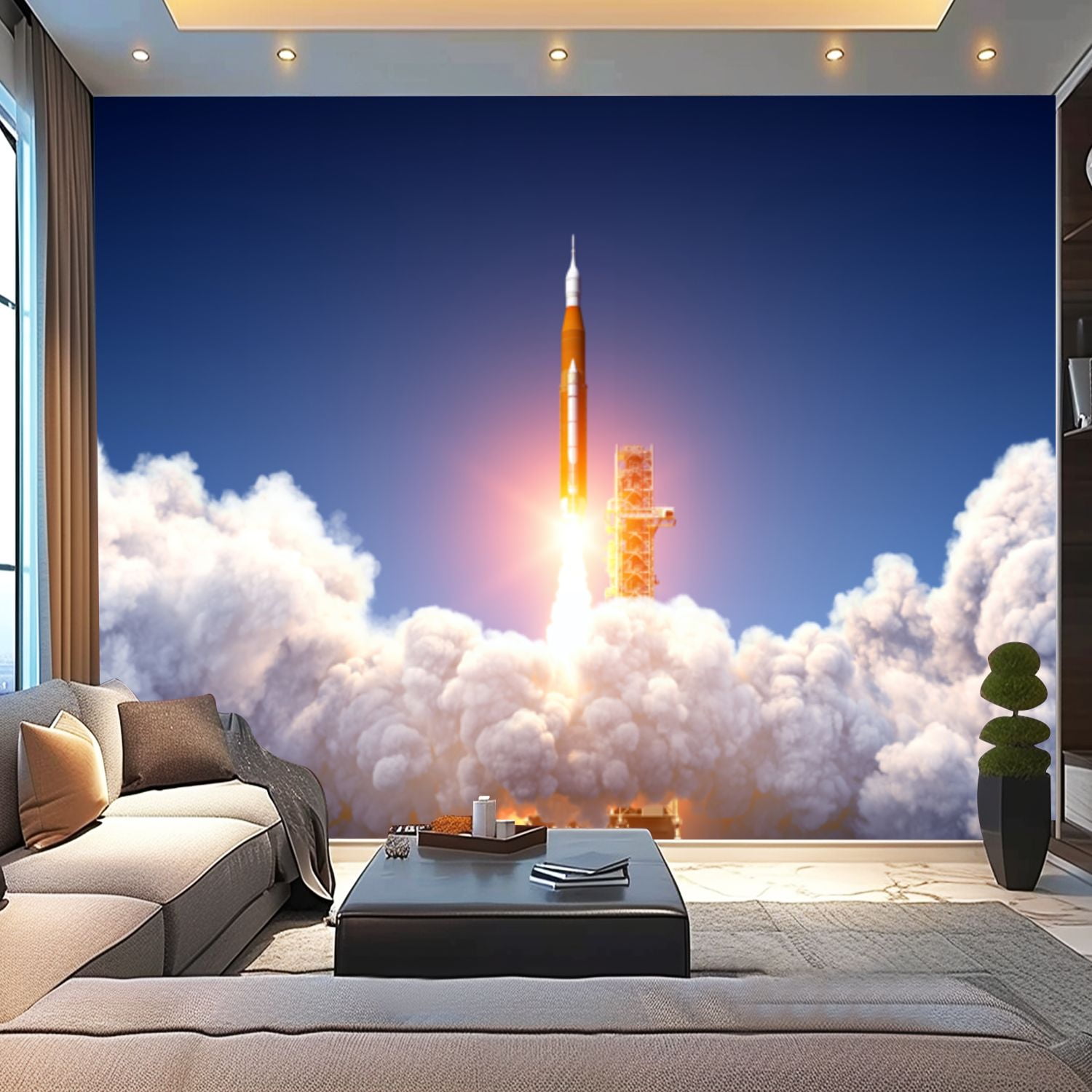 Peel and Stick Wallpaper Canvas Big Heavy Rocket Space Launch System ...