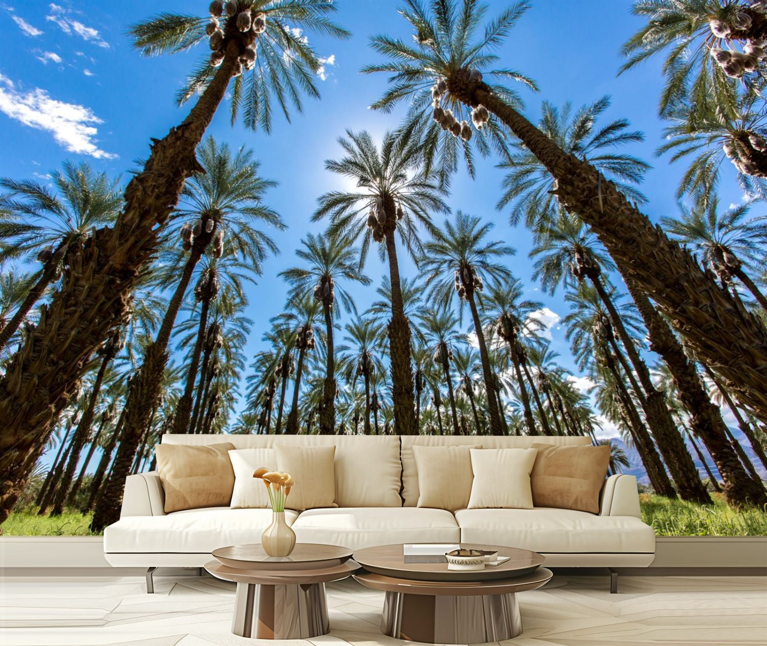 Peel and Stick Wallpaper Canvas Coachella Palm Tree Date Farm Modern ...