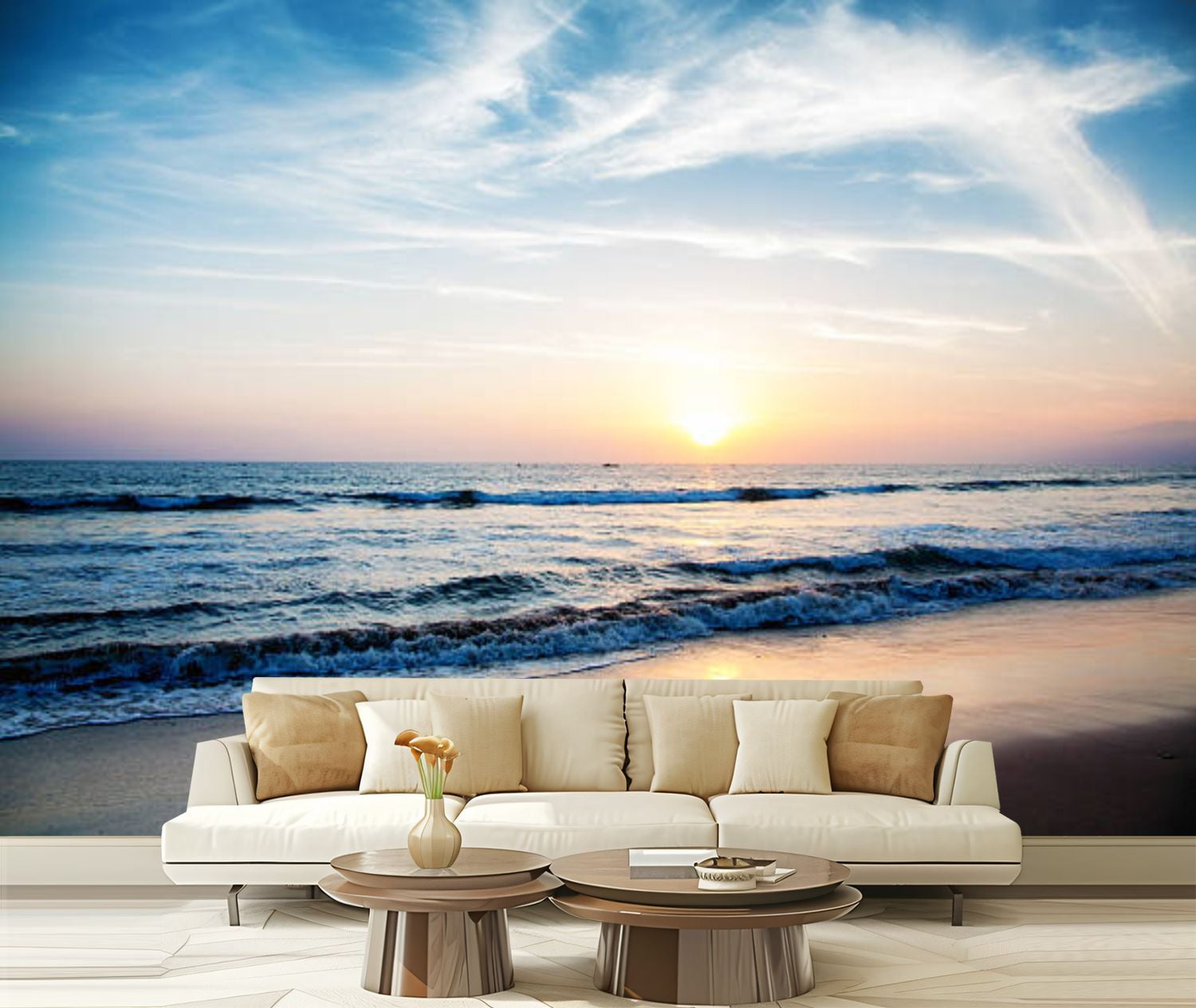 Peel and Stick Wallpaper Canvas Colorful Pacific ocean sunset surf ...