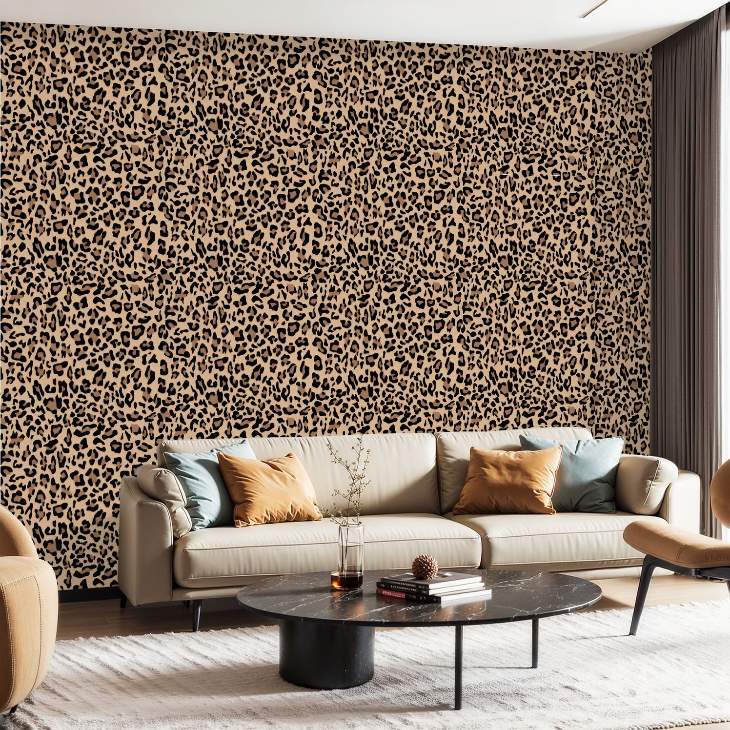 Peel and Stick Wallpaper Canvas Contact Paper Leopard print Seamless ...