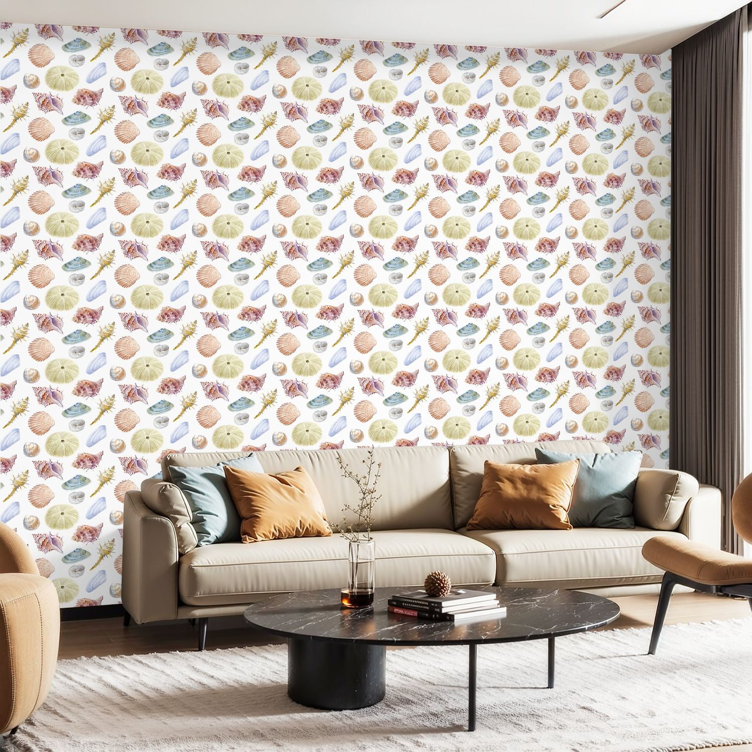 Peel and Stick Wallpaper Canvas Contact Paper Marine seamless sea ...