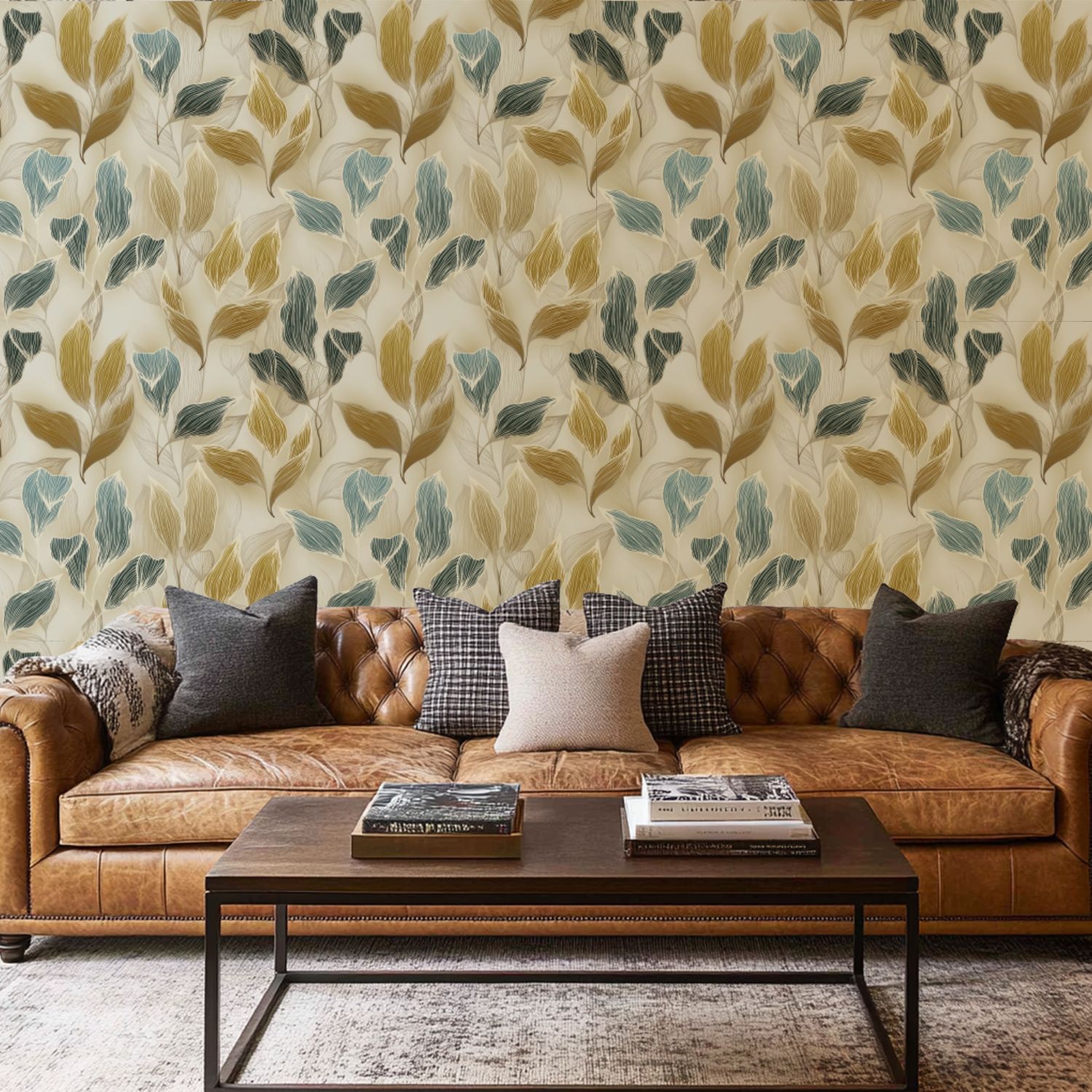 Peel and Stick Wallpaper Canvas Contact Paper Premium floral bush ...