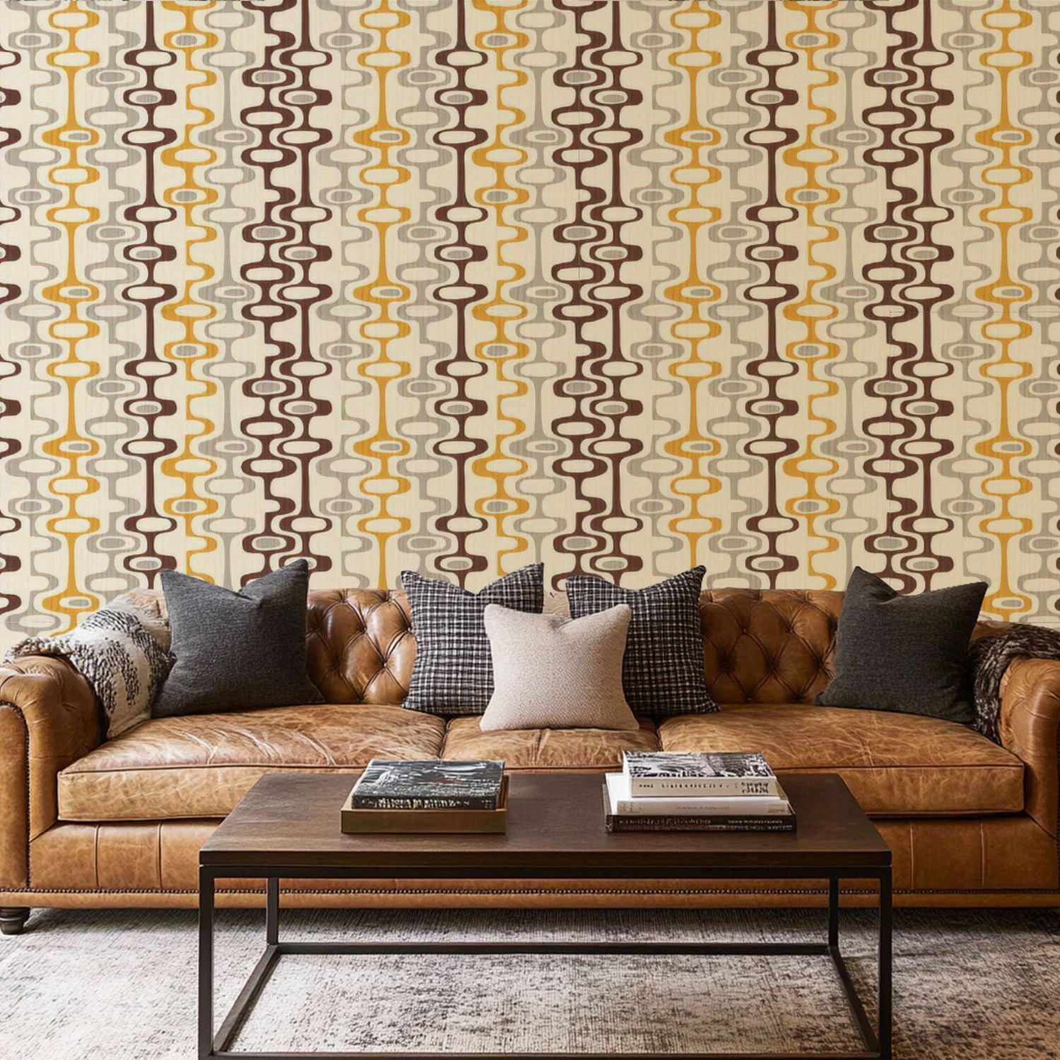 Peel and Stick Wallpaper Canvas Contact Paper Seamless abstract mid ...