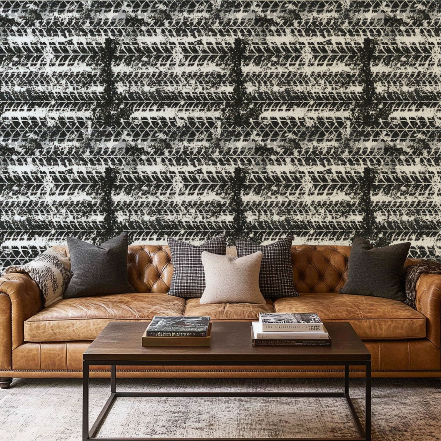 Peel and Stick Wallpaper Canvas Contact Paper Tire track seamless dirty ...