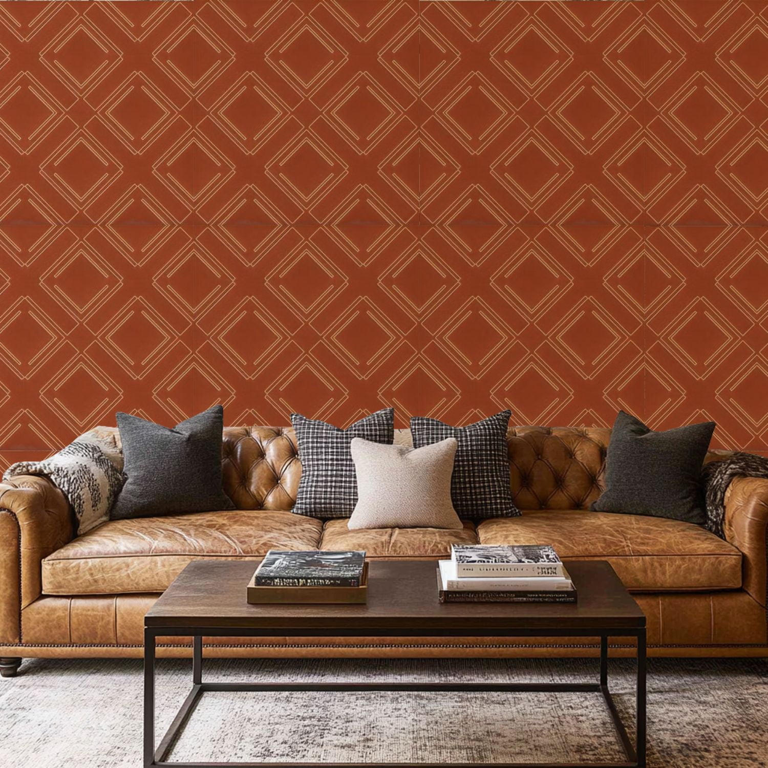 Peel and Stick Wallpaper Canvas Contact Paper Vintage Art Deco Seamless ...