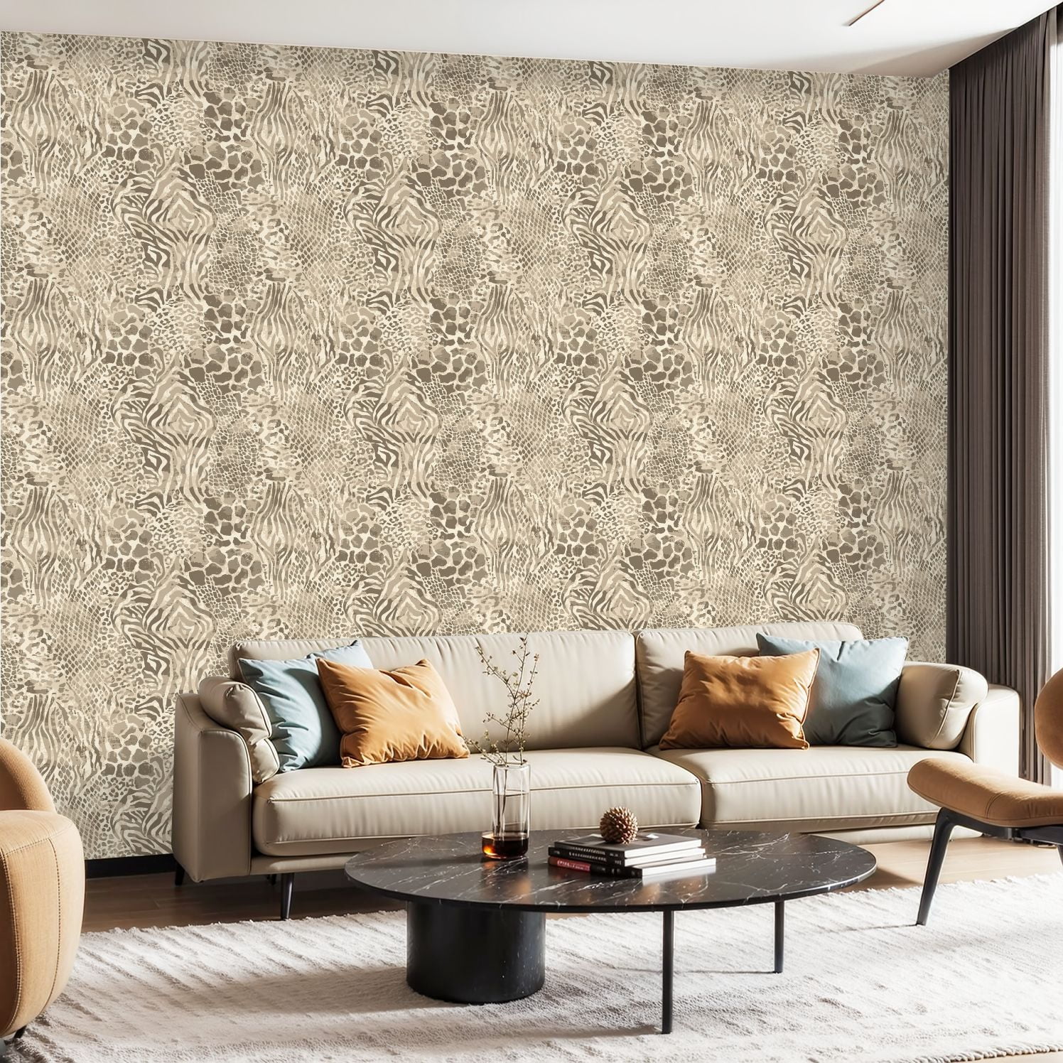 Peel and Stick Wallpaper Canvas Contact Paper Wild animal skins ...