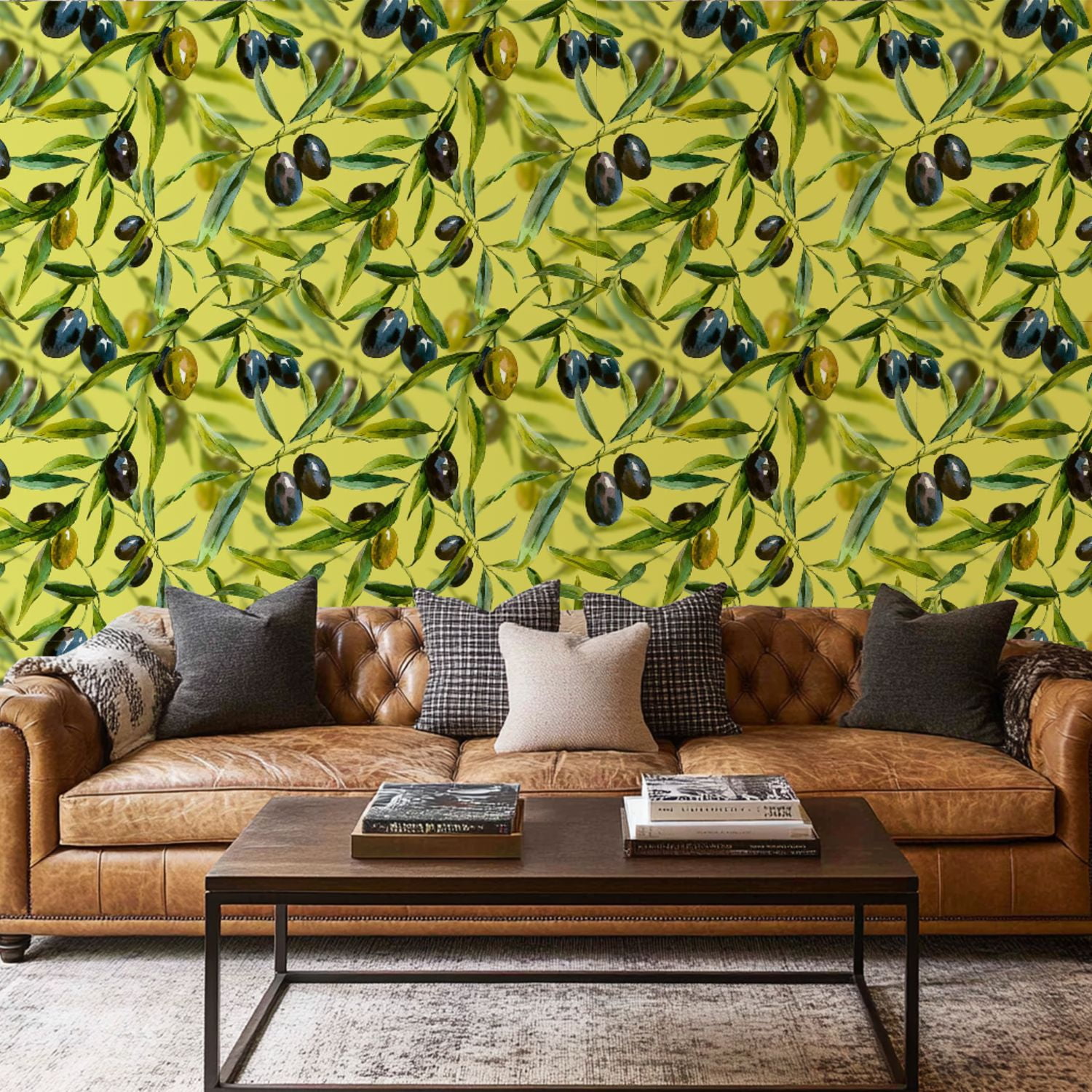 Peel and Stick Wallpaper Canvas Contact Paper branches olive tree Self ...