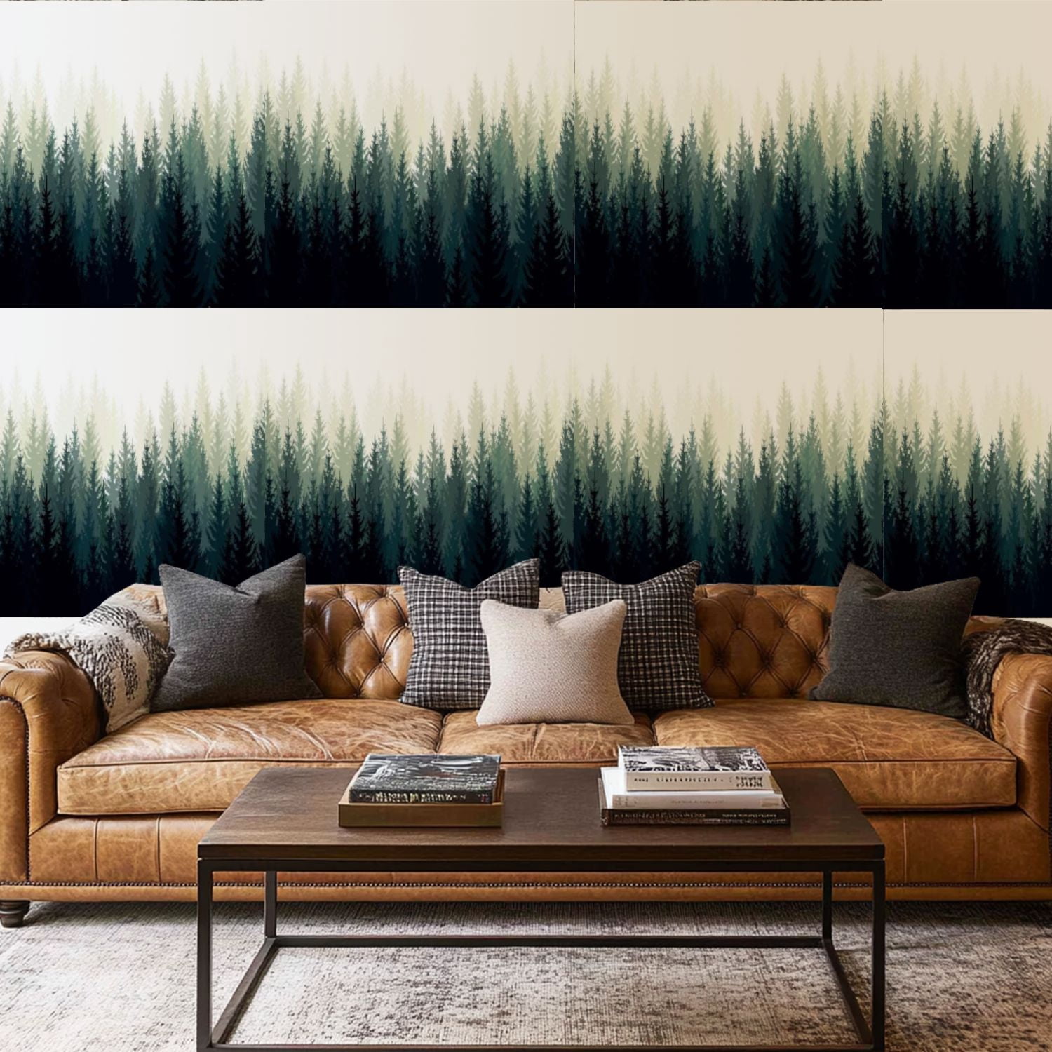 Peel and Stick Wallpaper Canvas Contact Paper landscape green ...