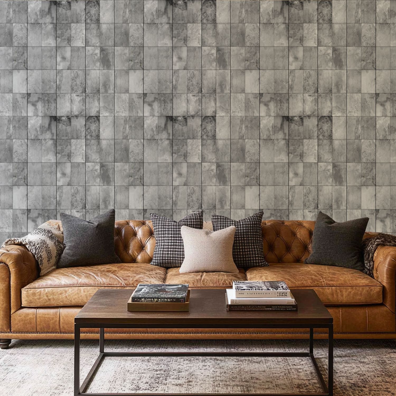 Peel and Stick Wallpaper Canvas Contact Paper slate tile ceramic ...