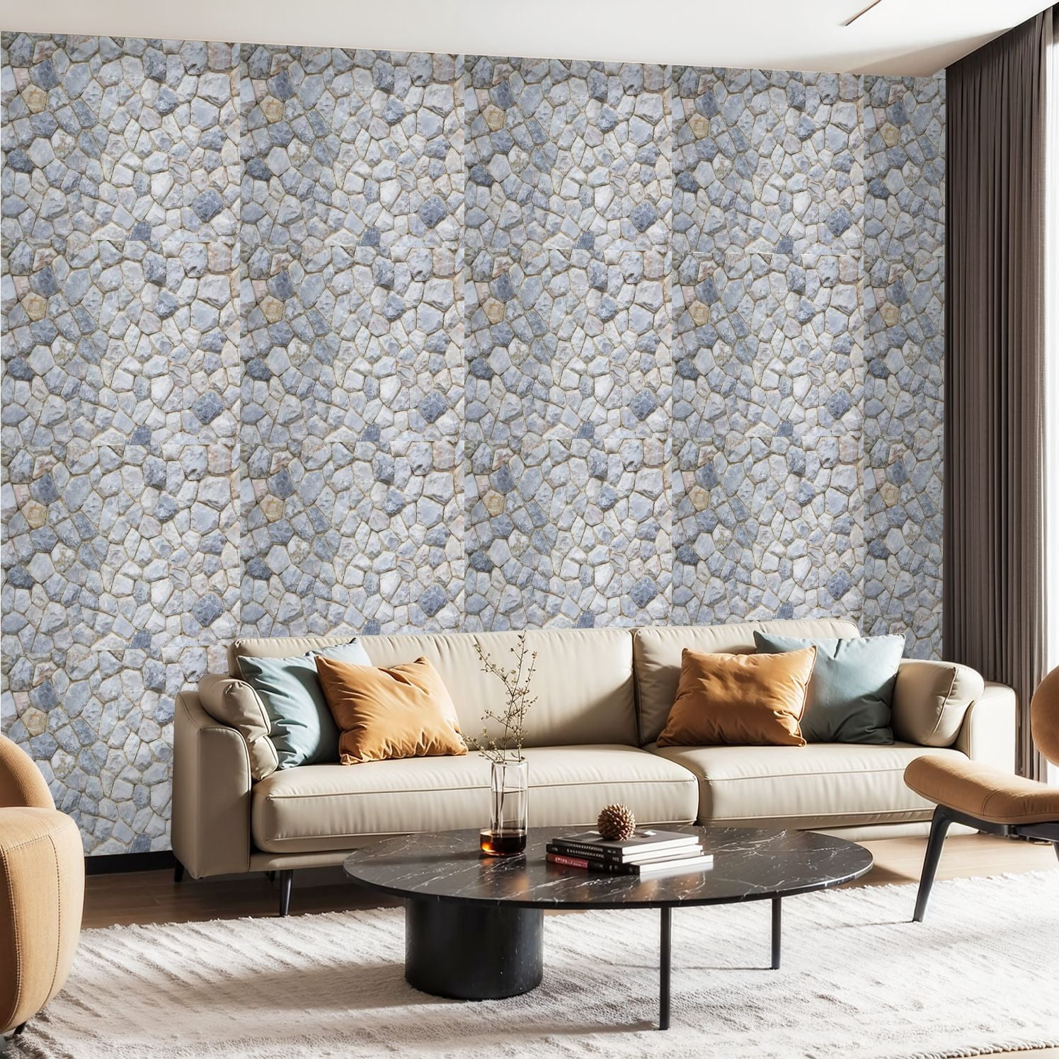 Peel and Stick Wallpaper Canvas Contact Paper stone seamless wall ...