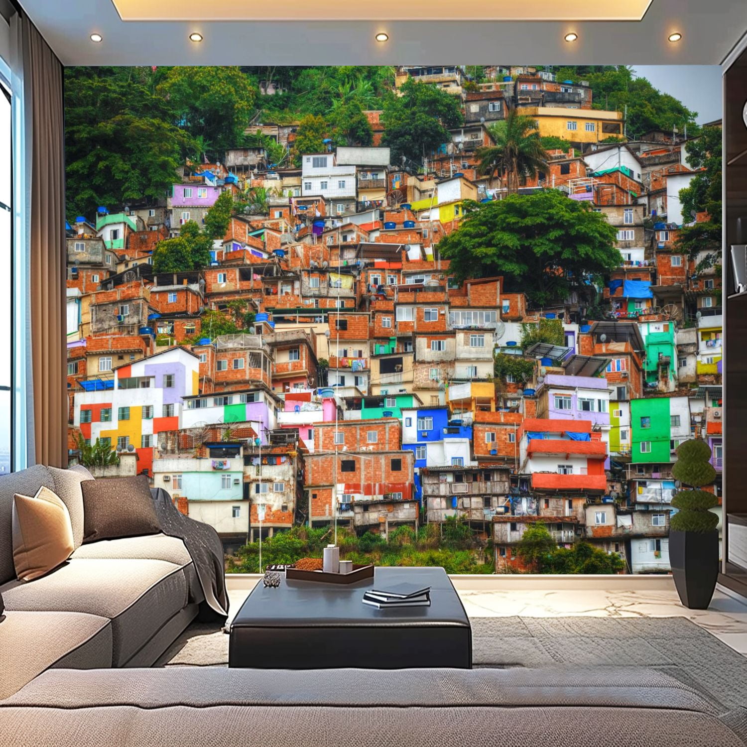 Peel and Stick Wallpaper Canvas Favela Modern Art Wall Mural Decor Self ...