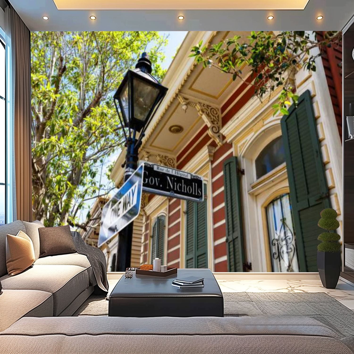 Peel and Stick Wallpaper Canvas French Quarter Architecture Modern Art ...