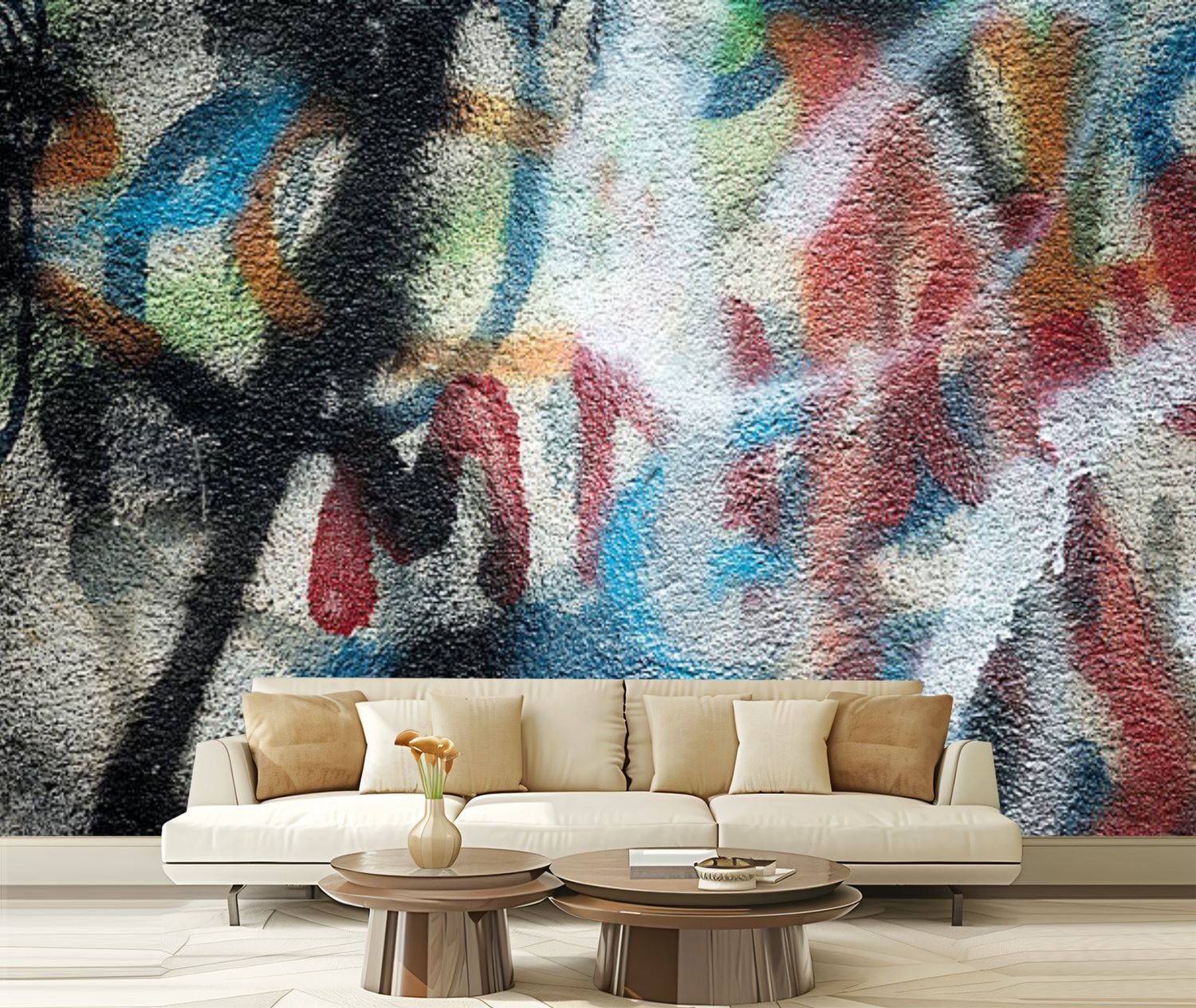 Peel and Stick Wallpaper Canvas Graffiti vandalism grunge wall texture ...