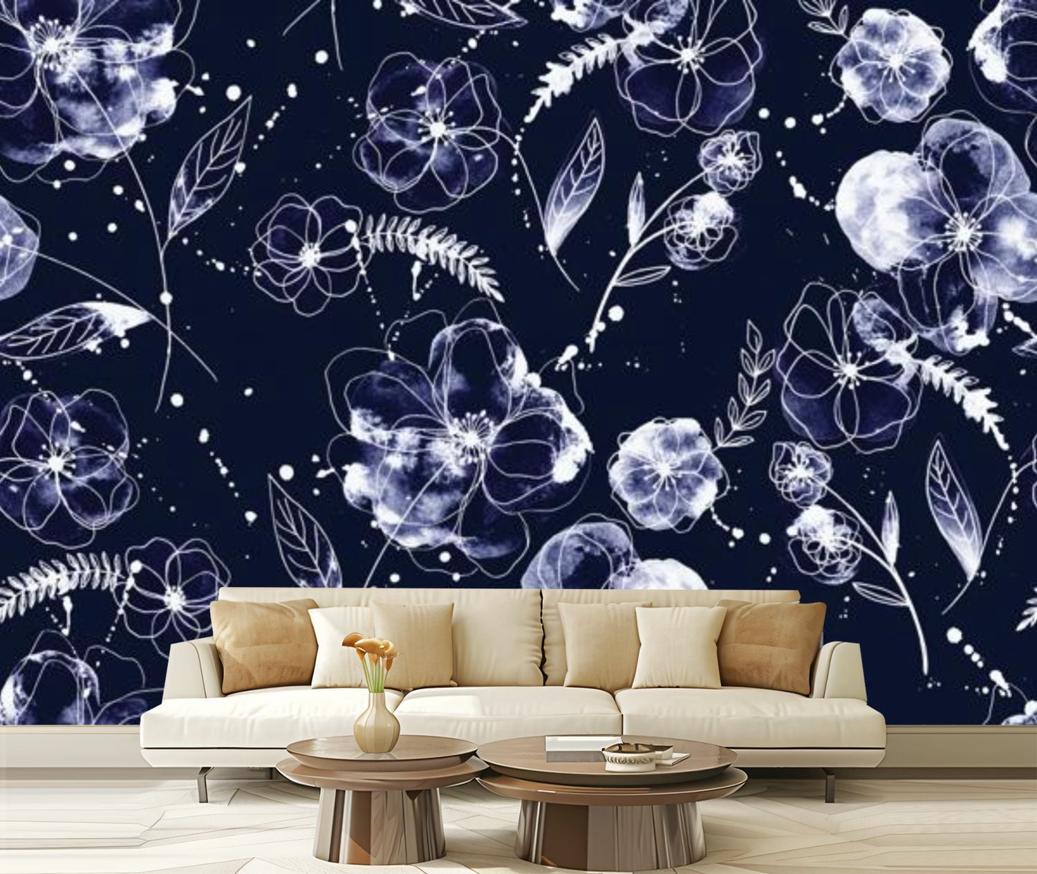 Peel and Stick Wallpaper Canvas Hand drawn seamless colorful bright ...