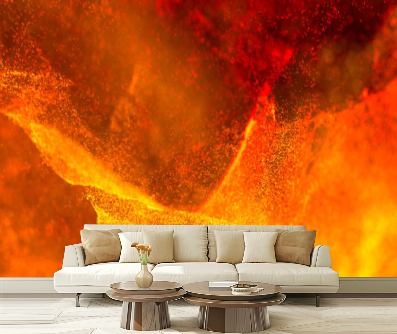 Peel and Stick Wallpaper Canvas Hot Volcanic Magma Lava Modern Art Wall ...