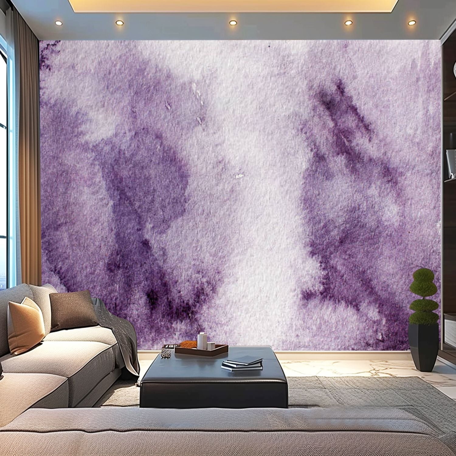 Peel and Stick Wallpaper Canvas Lilac watercolor for textures ...