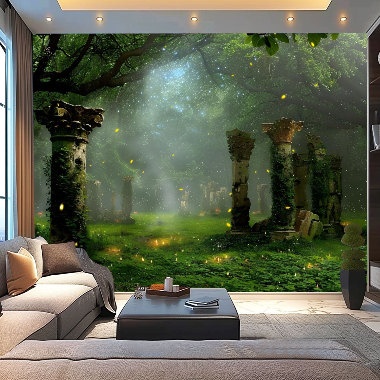 Peel and Stick Wallpaper Canvas Magical Forest Clearing s Fantasy ...