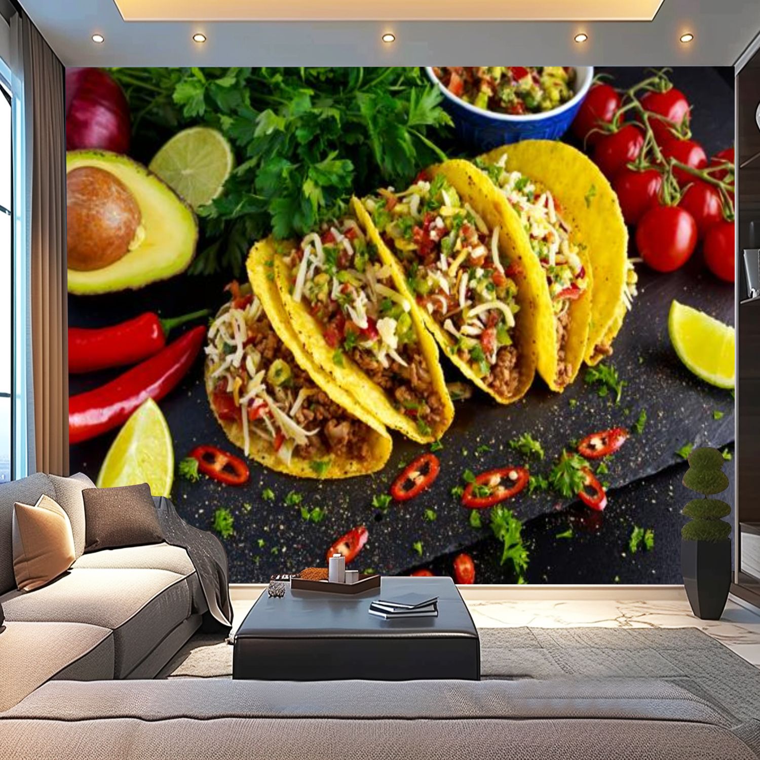 Peel and Stick Wallpaper Canvas Mexican food delicious taco shells ...