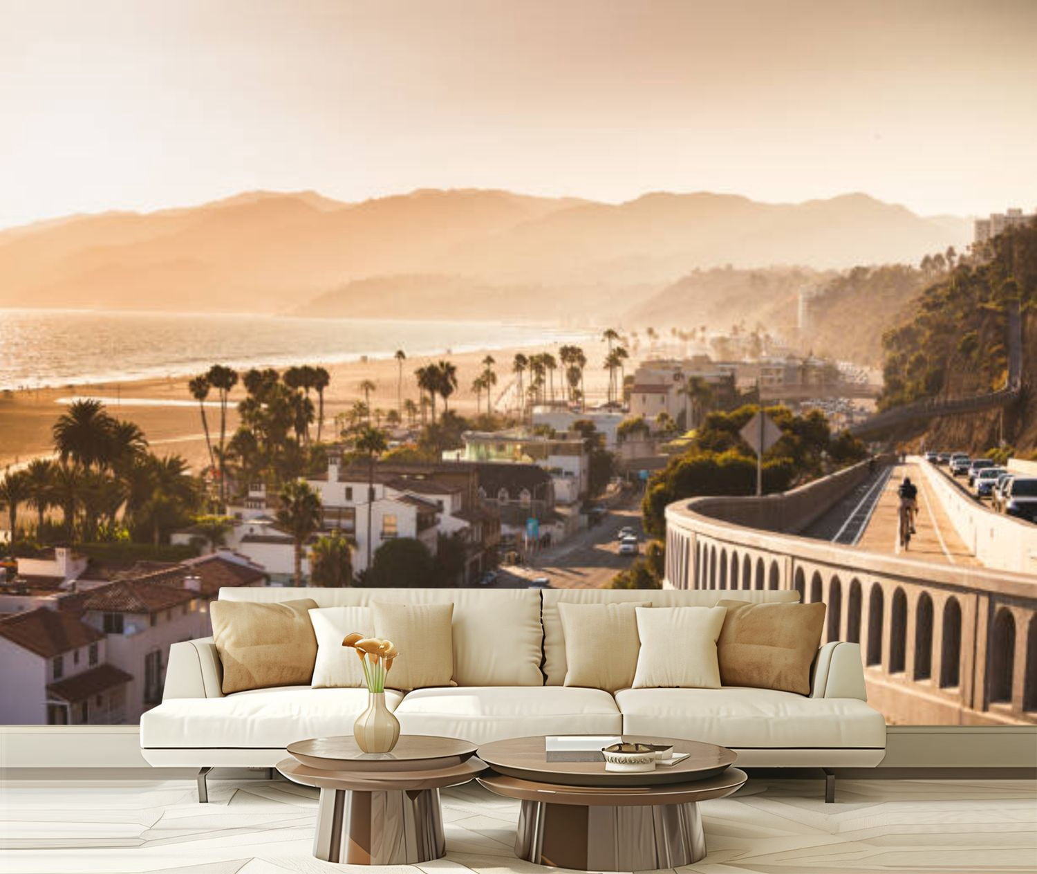 Peel and Stick Wallpaper Canvas Monochrome California incline Modern ...