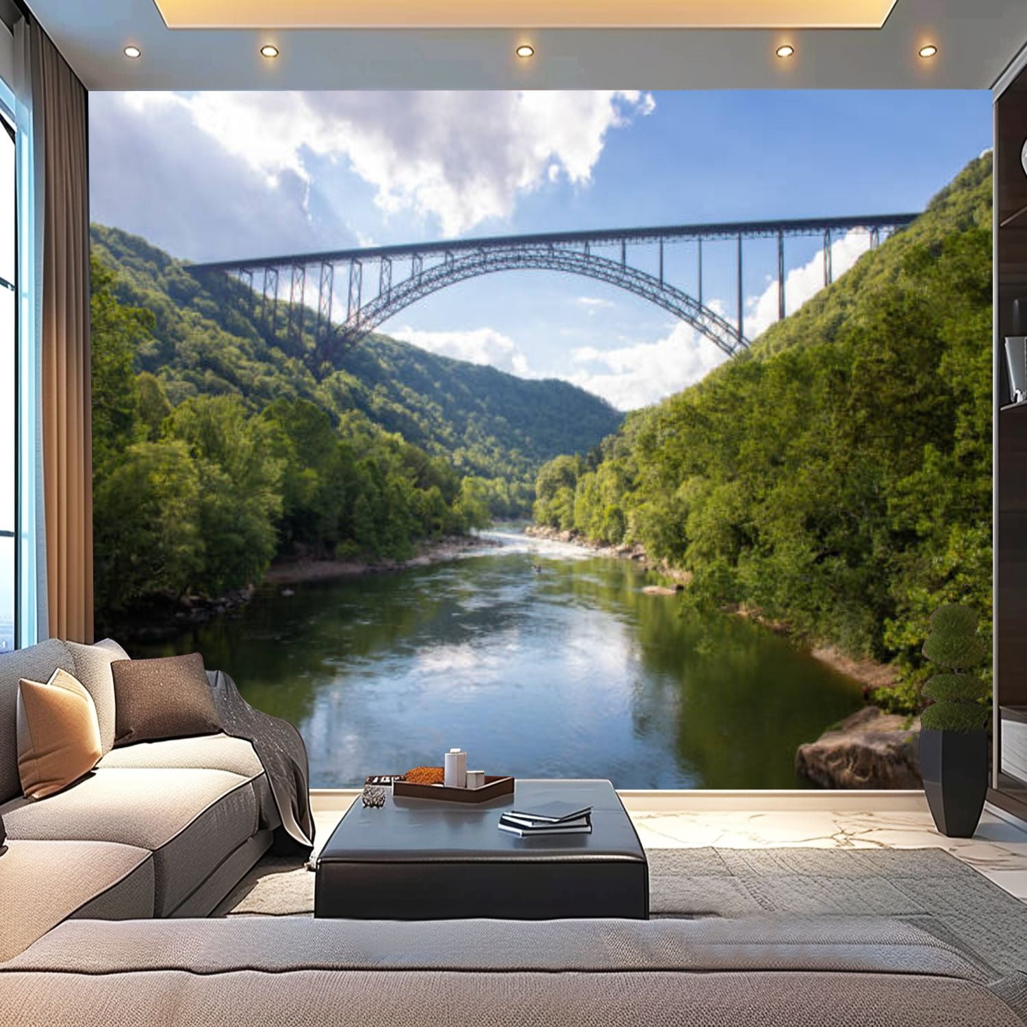 Peel and Stick Wallpaper Canvas New River Gorge Bridge West Virginia ...