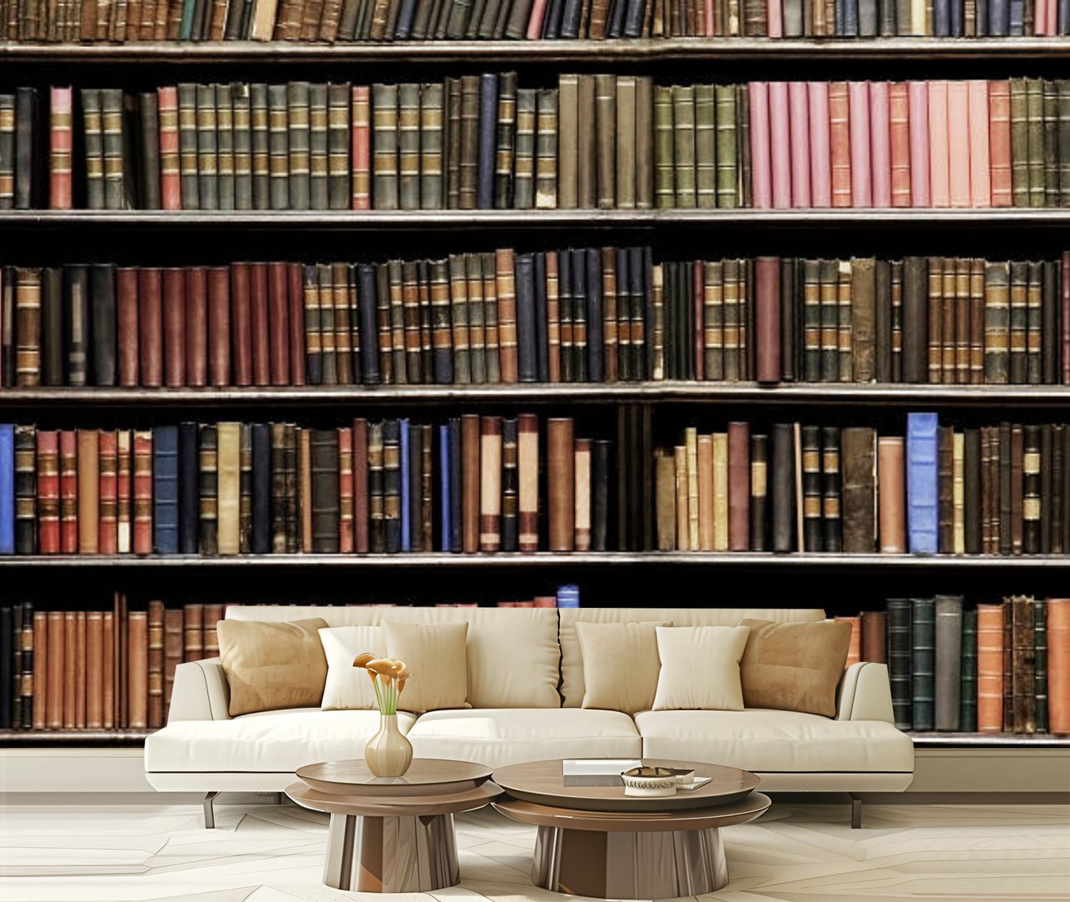 Peel and Stick Wallpaper Canvas Old books library Modern Art Wall Mural ...