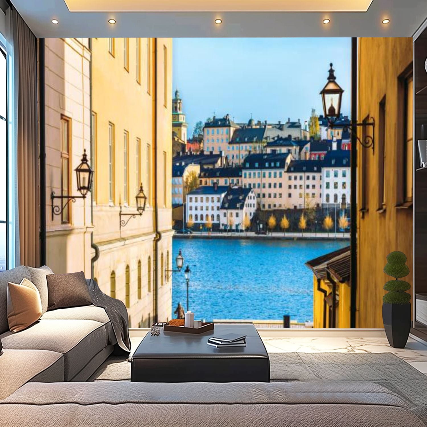 Peel and Stick Wallpaper Canvas Old street Riddarholmen Stockholm city ...