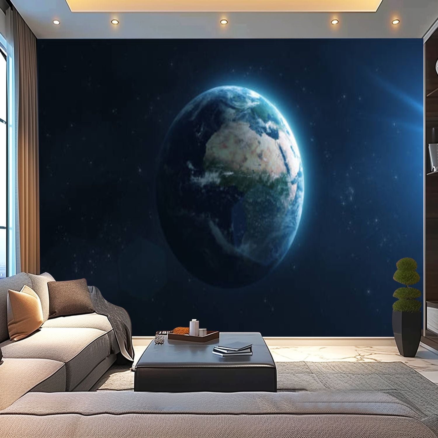 Peel and Stick Wallpaper Canvas Planet Earth Appearing from space ...