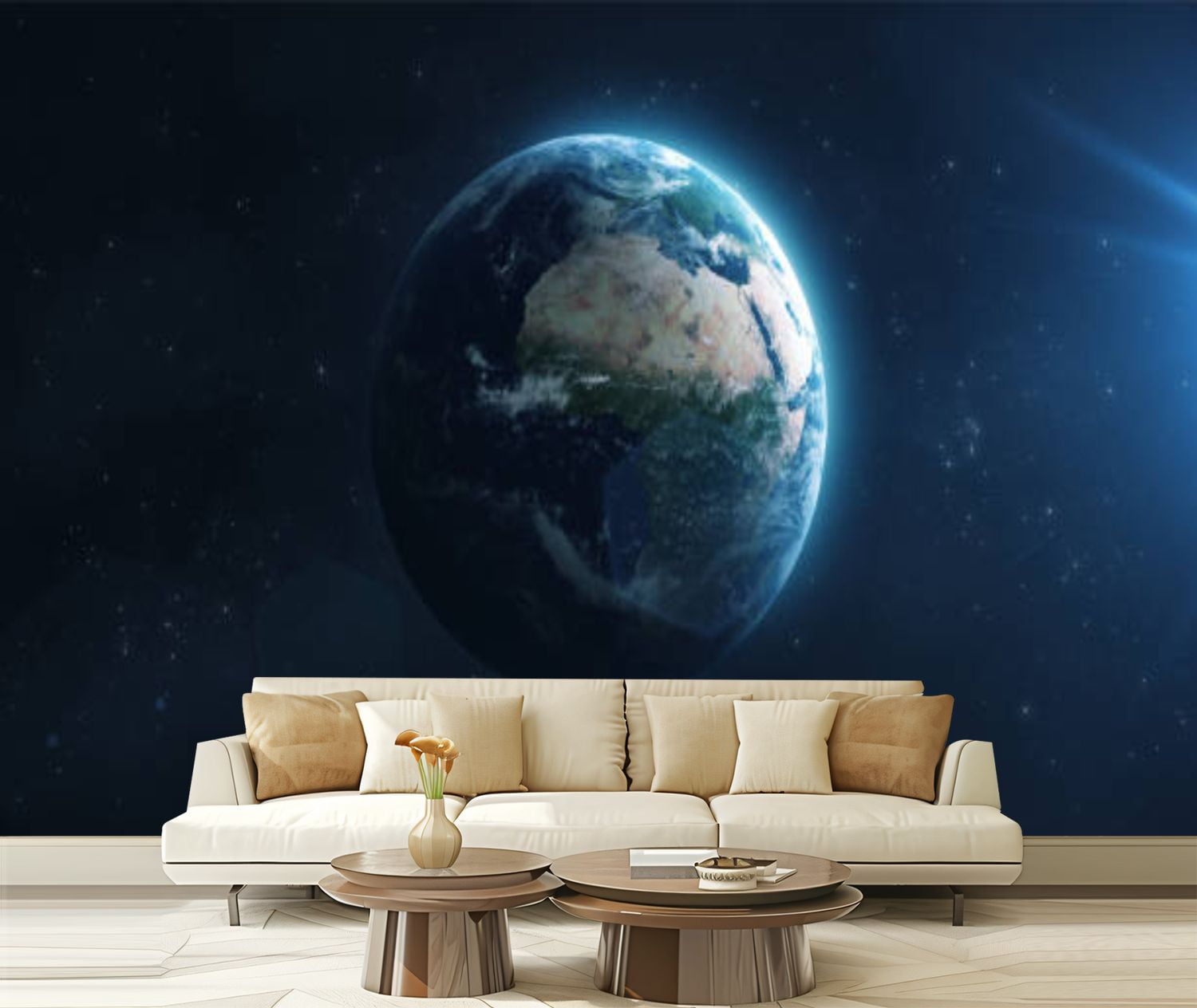 Peel and Stick Wallpaper Canvas Planet Earth Appearing from space ...