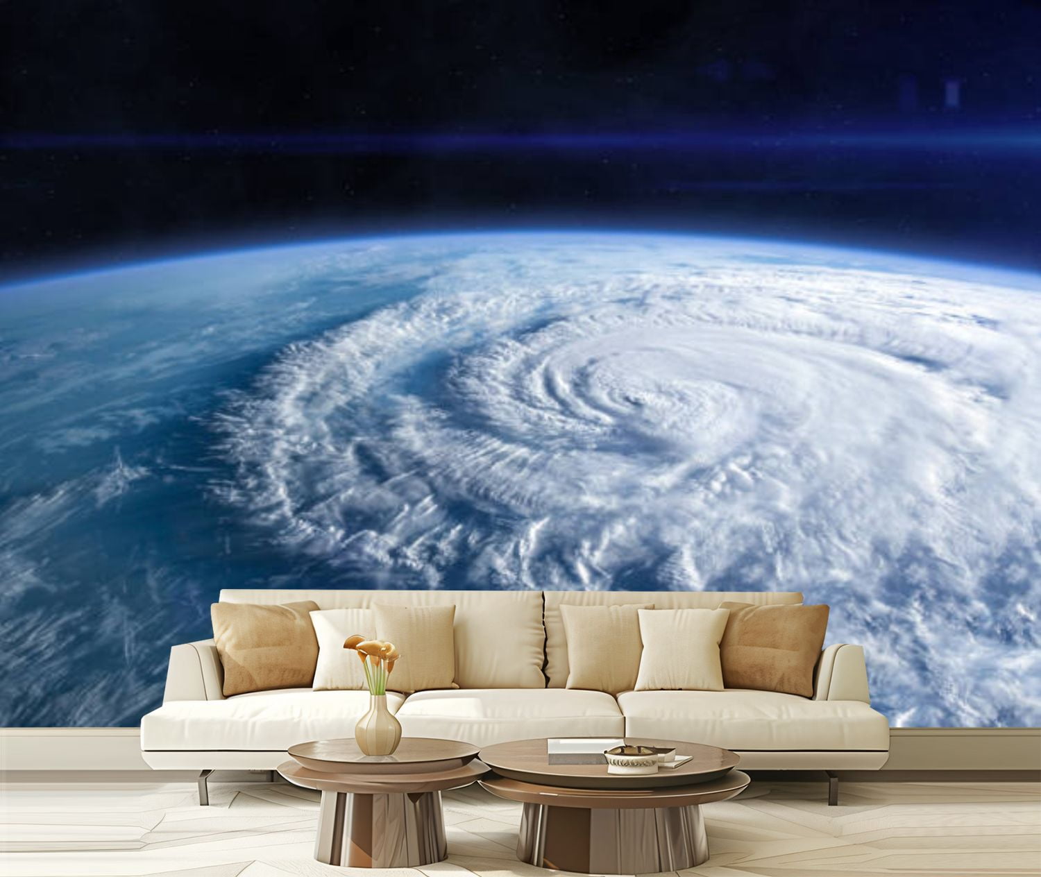 Peel and Stick Wallpaper Canvas Planet Earth space Modern Art Wall ...