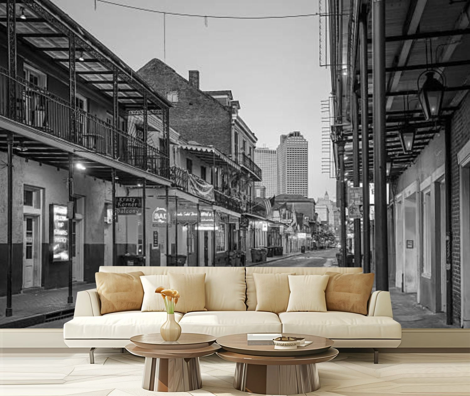 Peel and Stick Wallpaper Canvas Pubs French Quarter New Orleans Modern ...